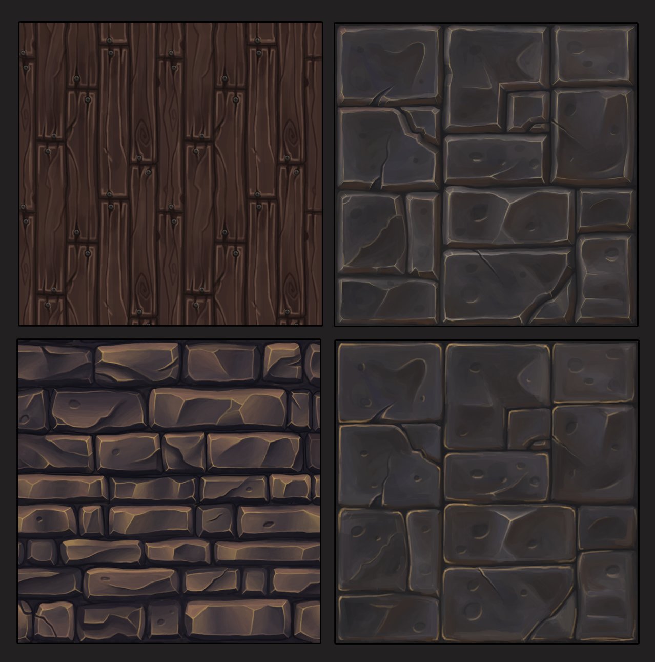 ArtStation - Hand painted tileables textures