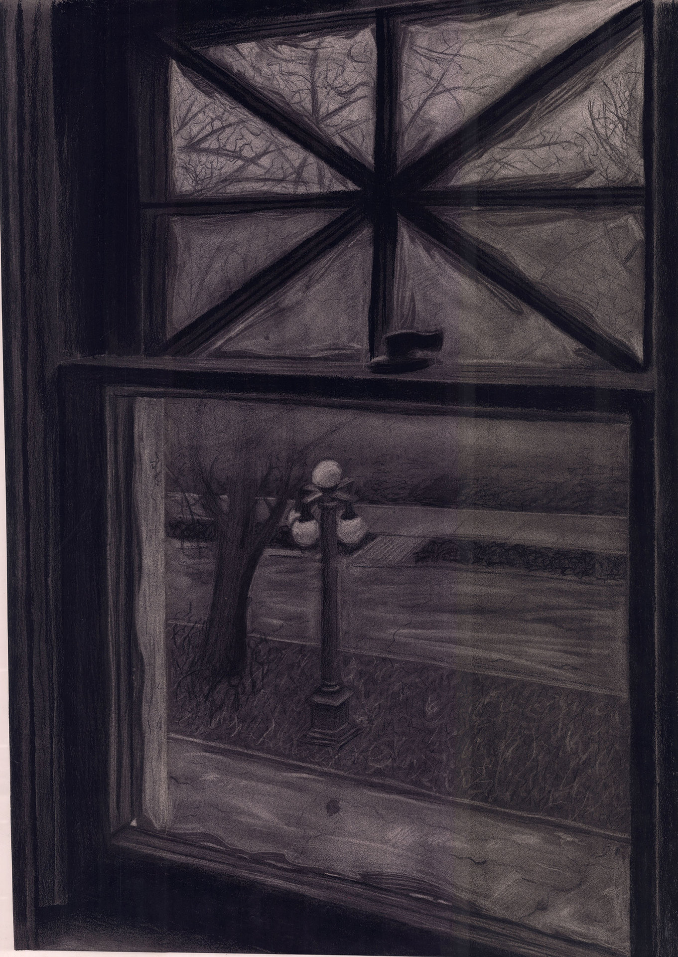 ArtStation - a drawing of a spooky window