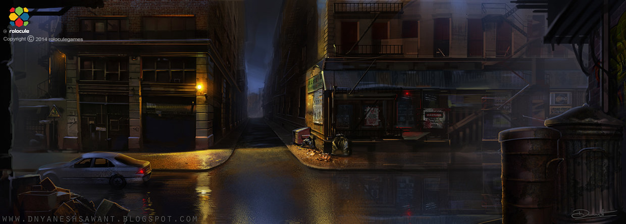 ArtStation - Back alley concept art, Dnyanesh sawant