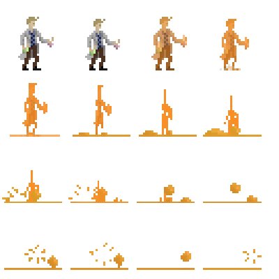 Morgane Thieurmel - Ascention Game - Pixel Art / Sprite Sheet