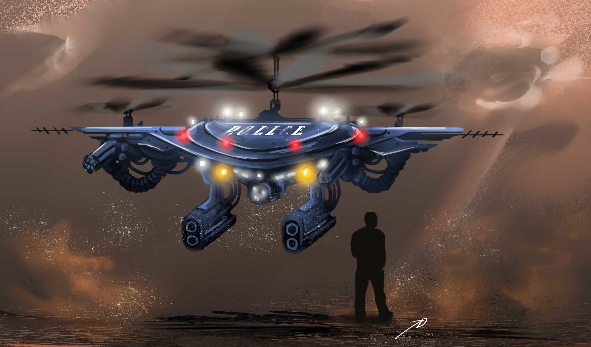 ArtStation - Riot Police Drone