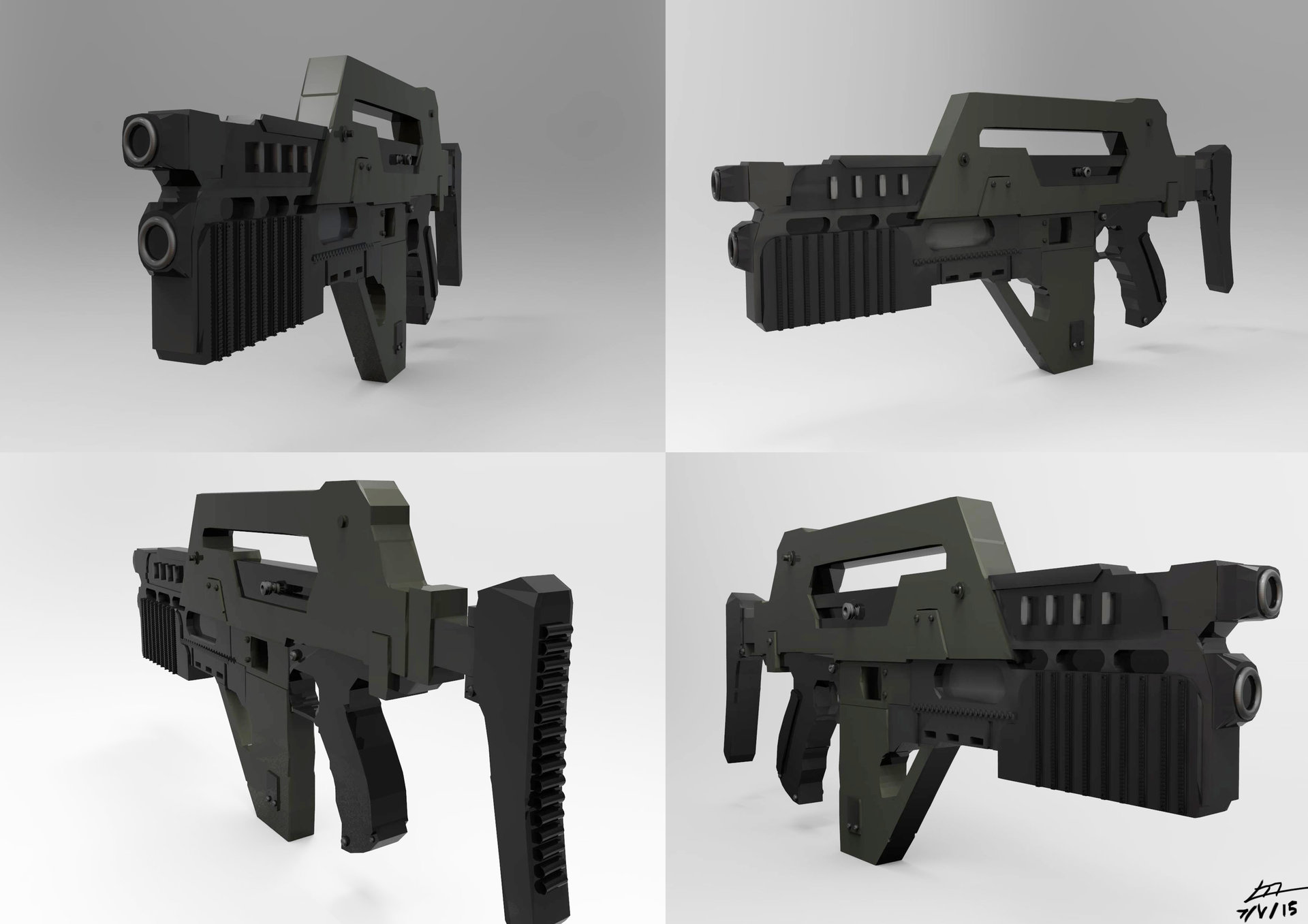 ArtStation - Alien´s pulse rifle M41A1