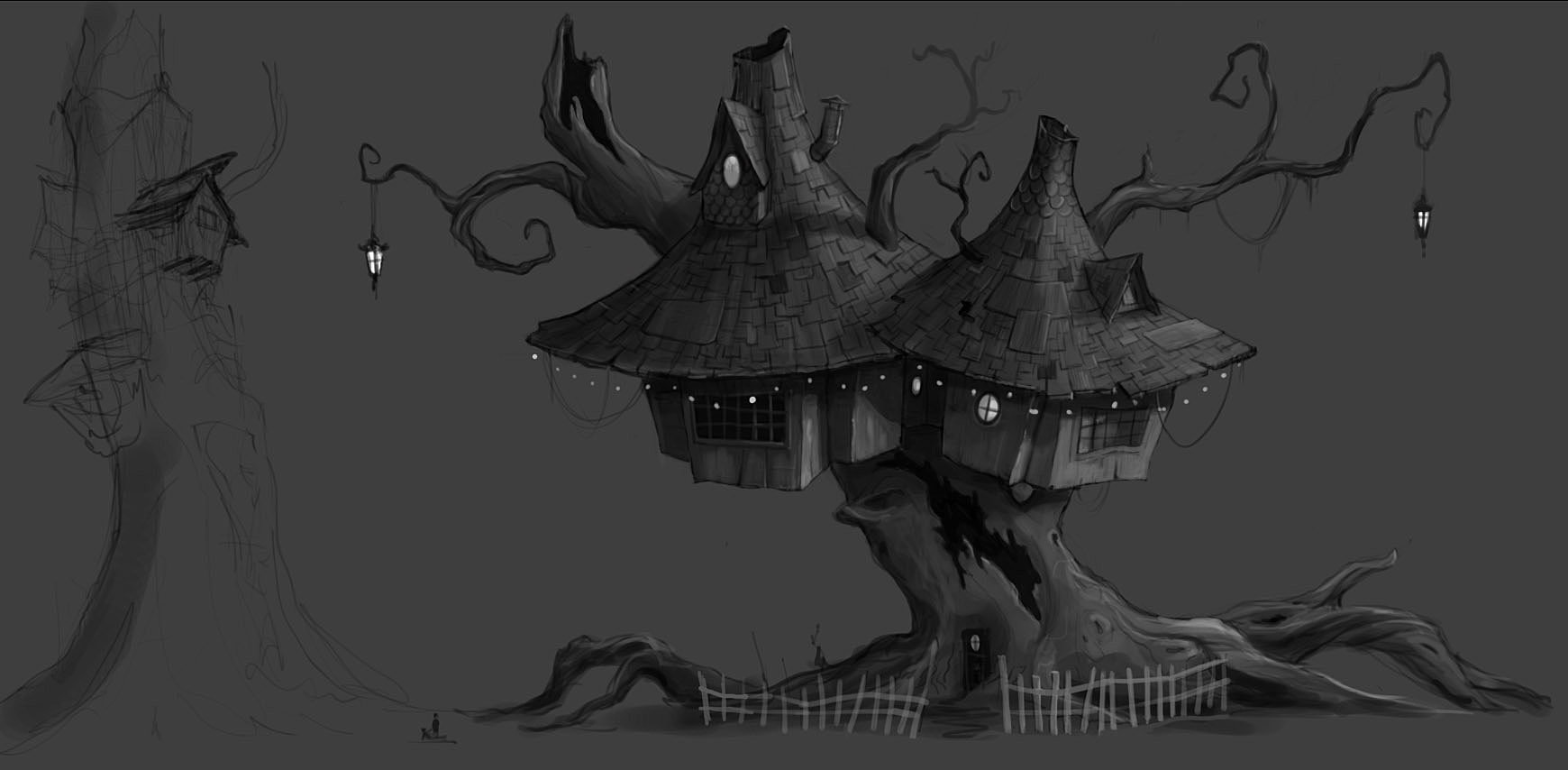 ArtStation - Witches house sketch.