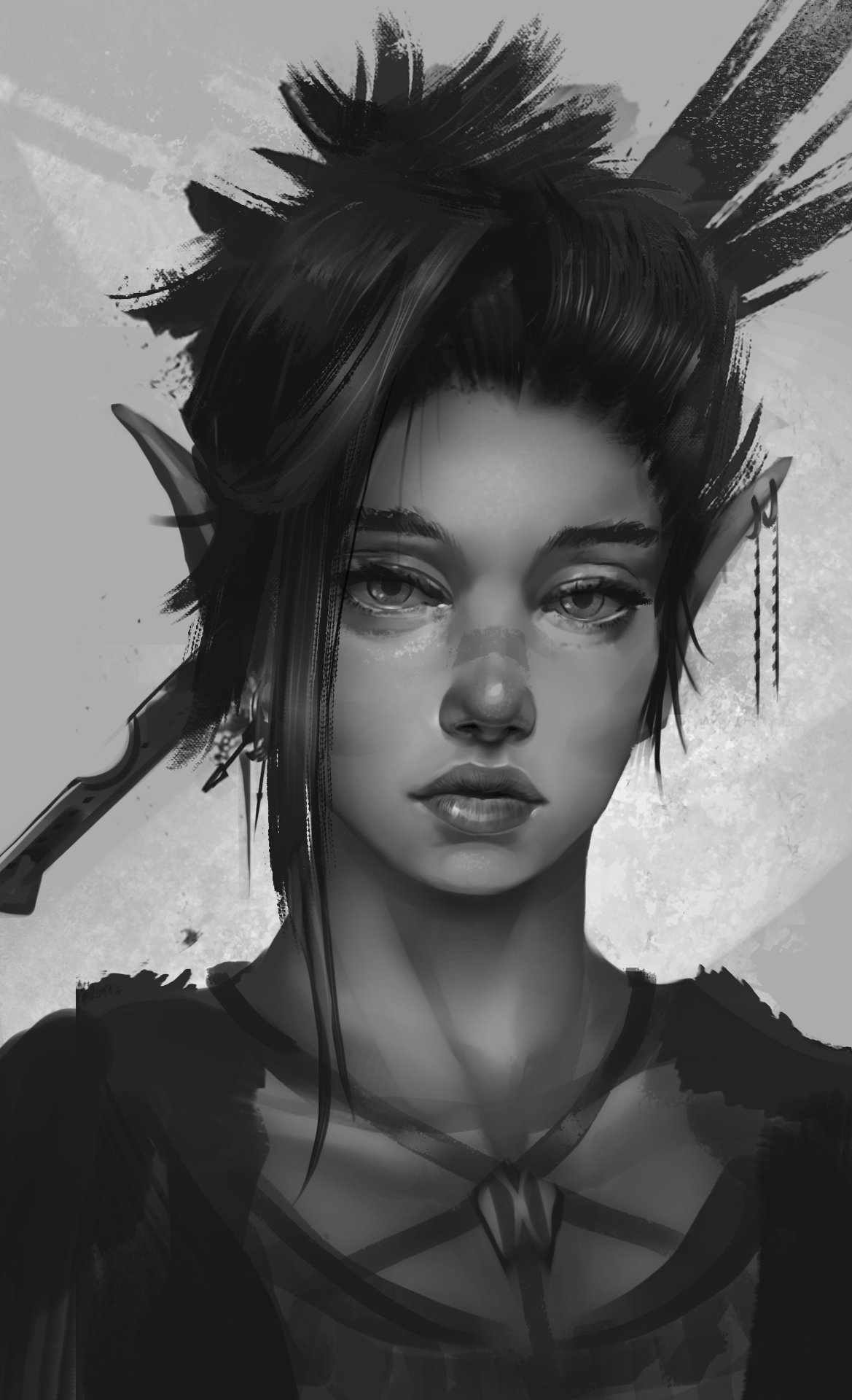 Female Elf Black Hair