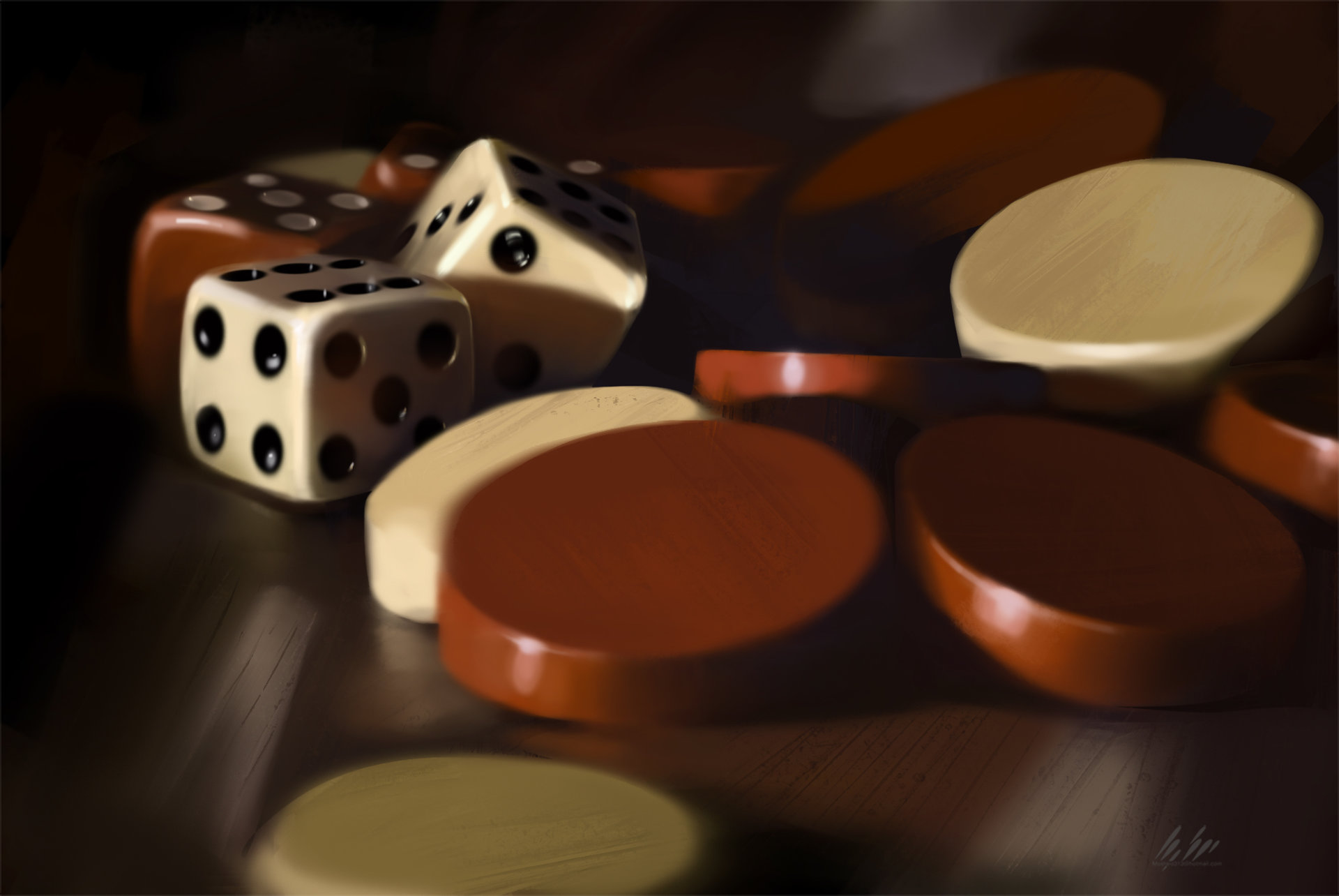 ArtStation - Dices still life