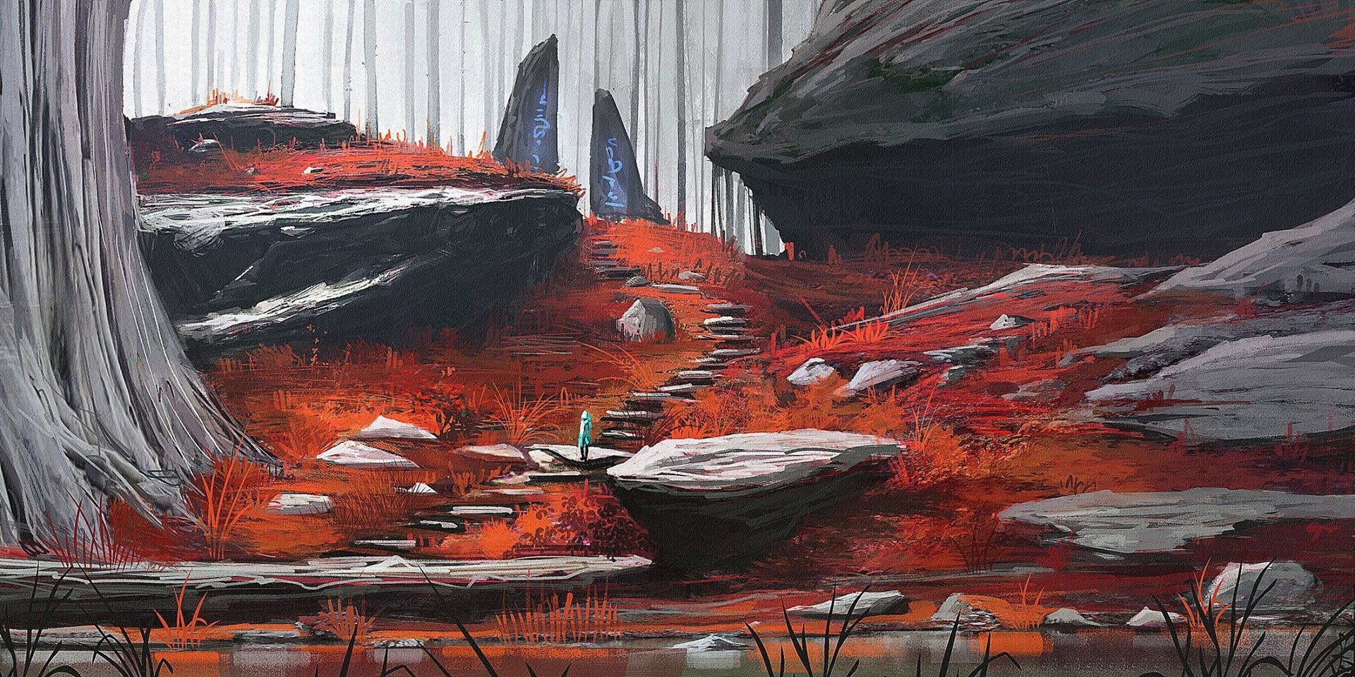 ArtStation - forest Tombstone