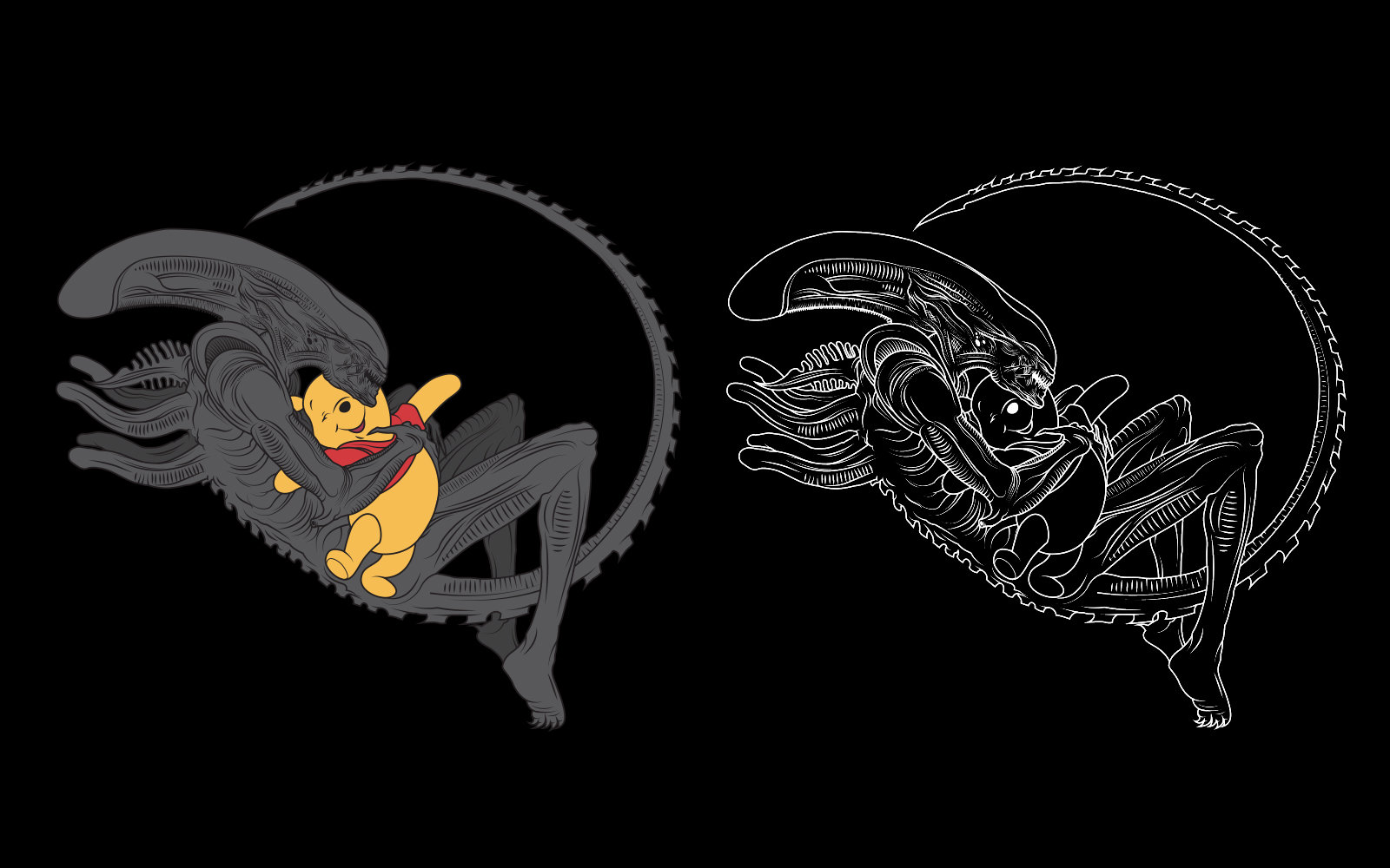 ArtStation - Alien & Winnie-the-Pooh