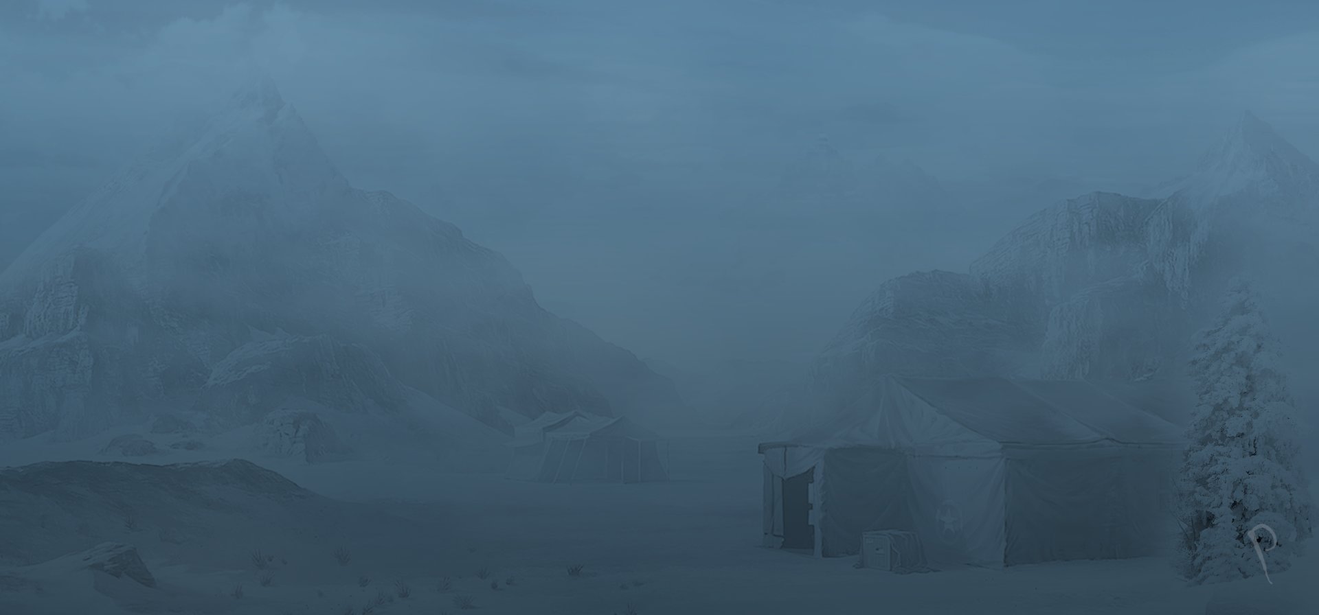 ArtStation - Snowy Foggy Matte Painting