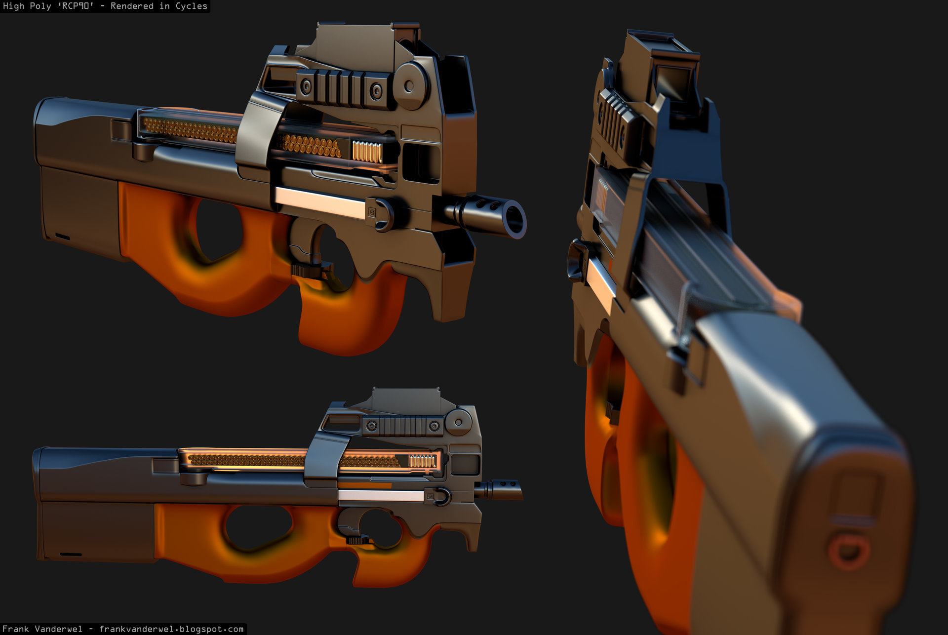 ArtStation - RCP90 from Goldeneye 007 (Fan Art)- High Poly WIP