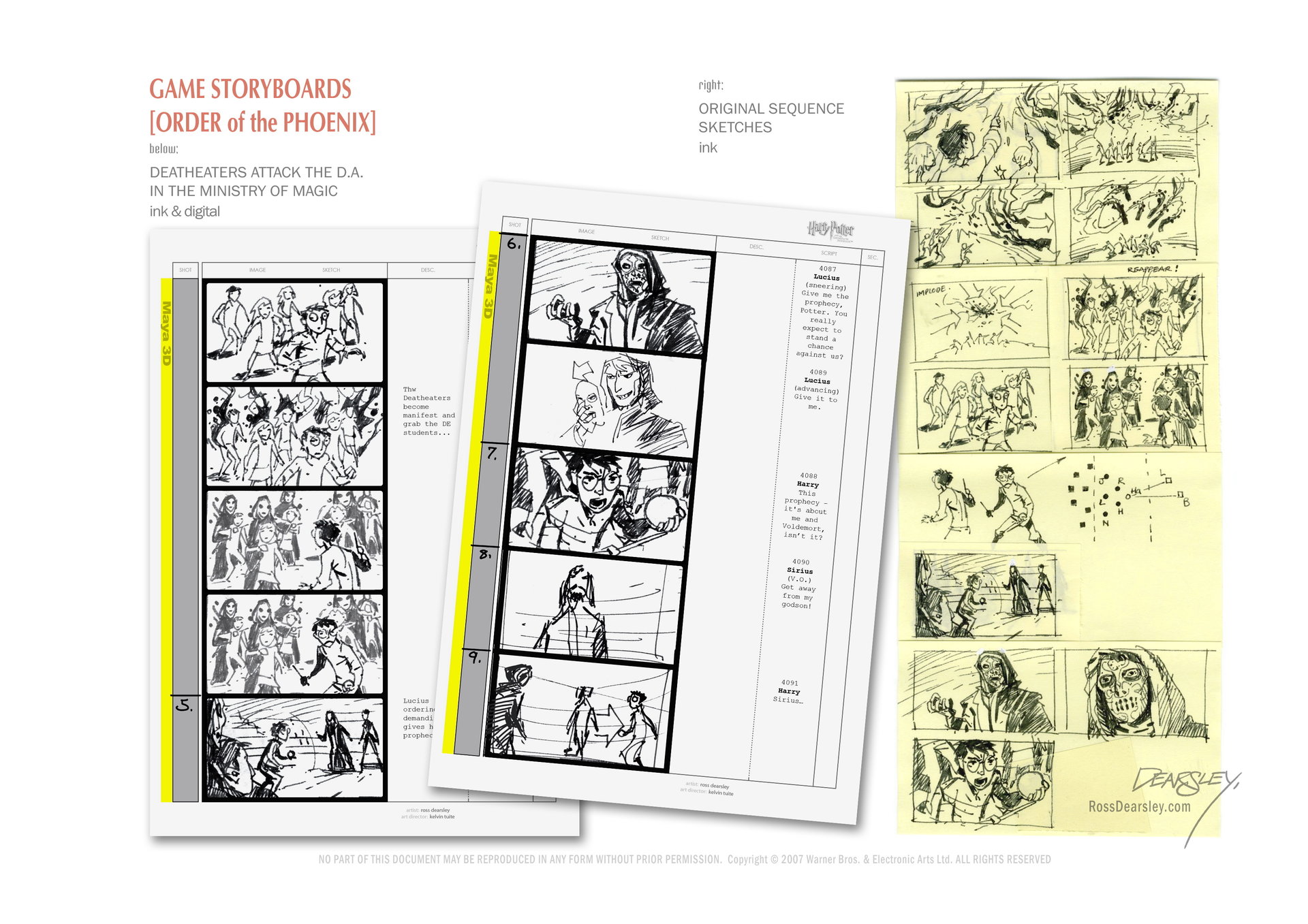 Ross Dearsley - Harry Potter and the Order of the Phoenix game storyboards
