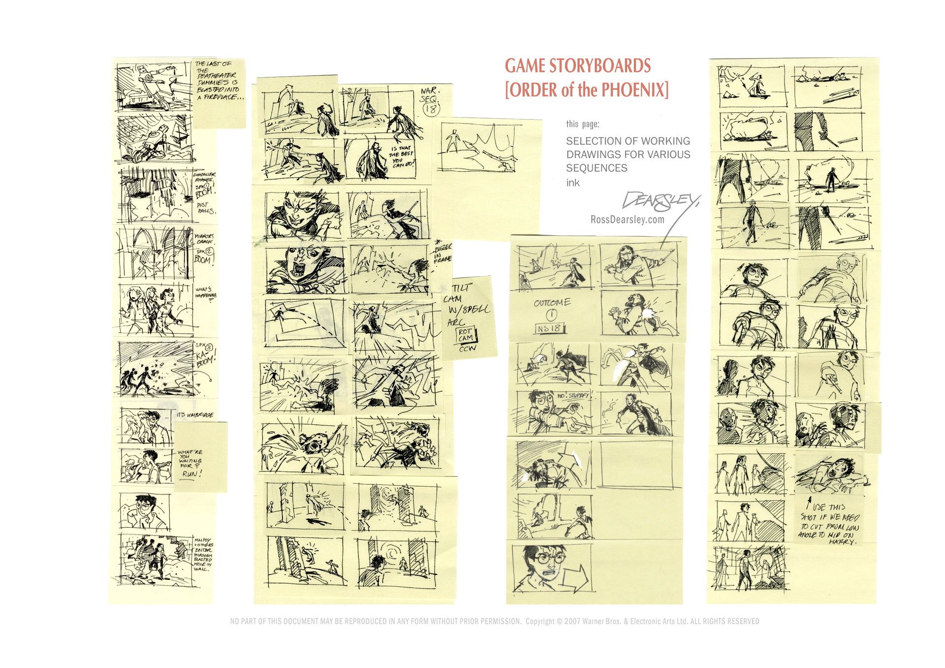Ross Dearsley - Harry Potter and the Order of the Phoenix game storyboards