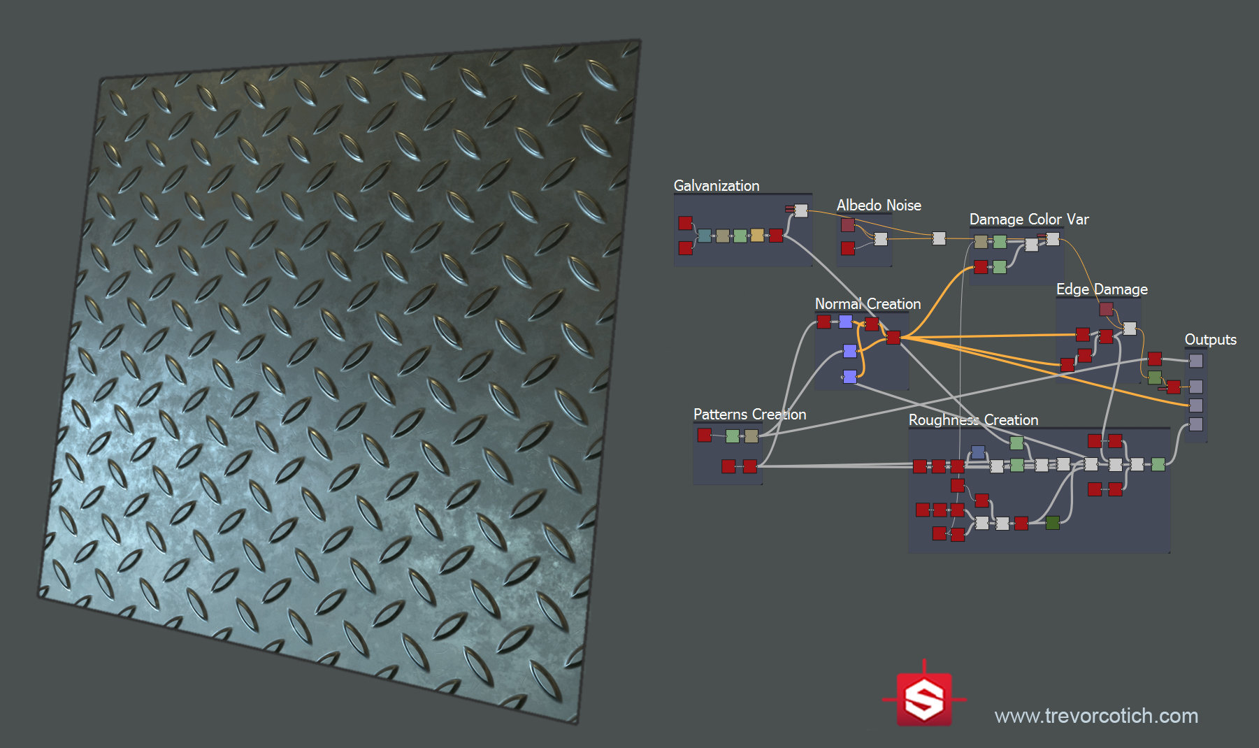 ArtStation - Procedural Diamond Plate Metal