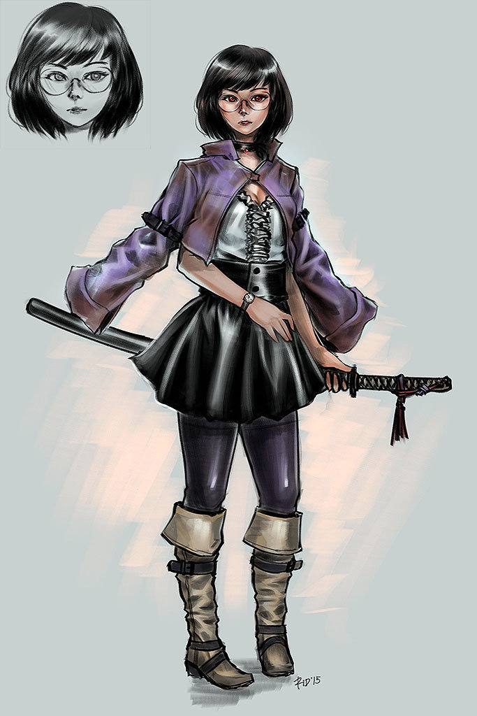 Ridwan Chandra - MeganeRid - Sword Girl WIP closeup