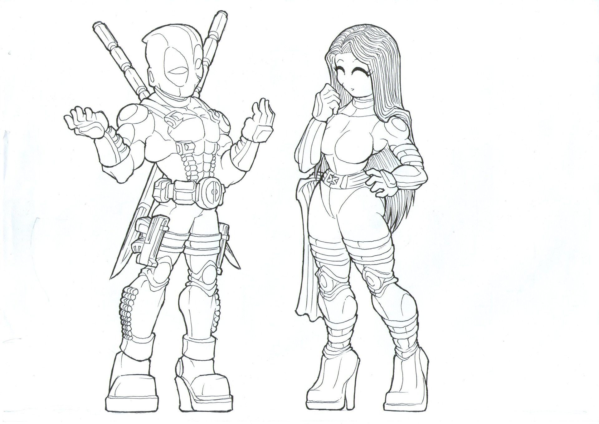 girl deadpool coloring pages