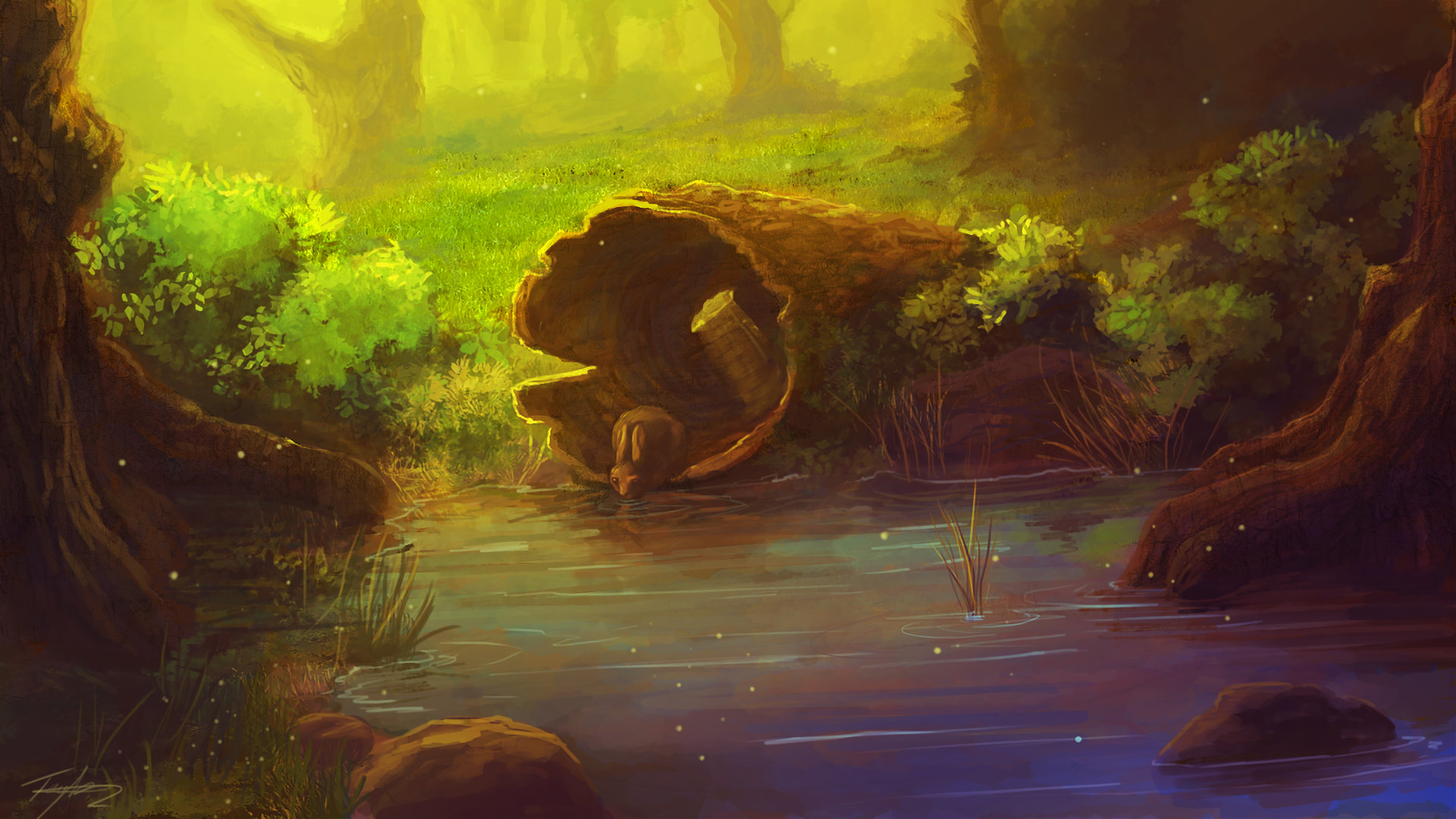 ArtStation - Forest Pond