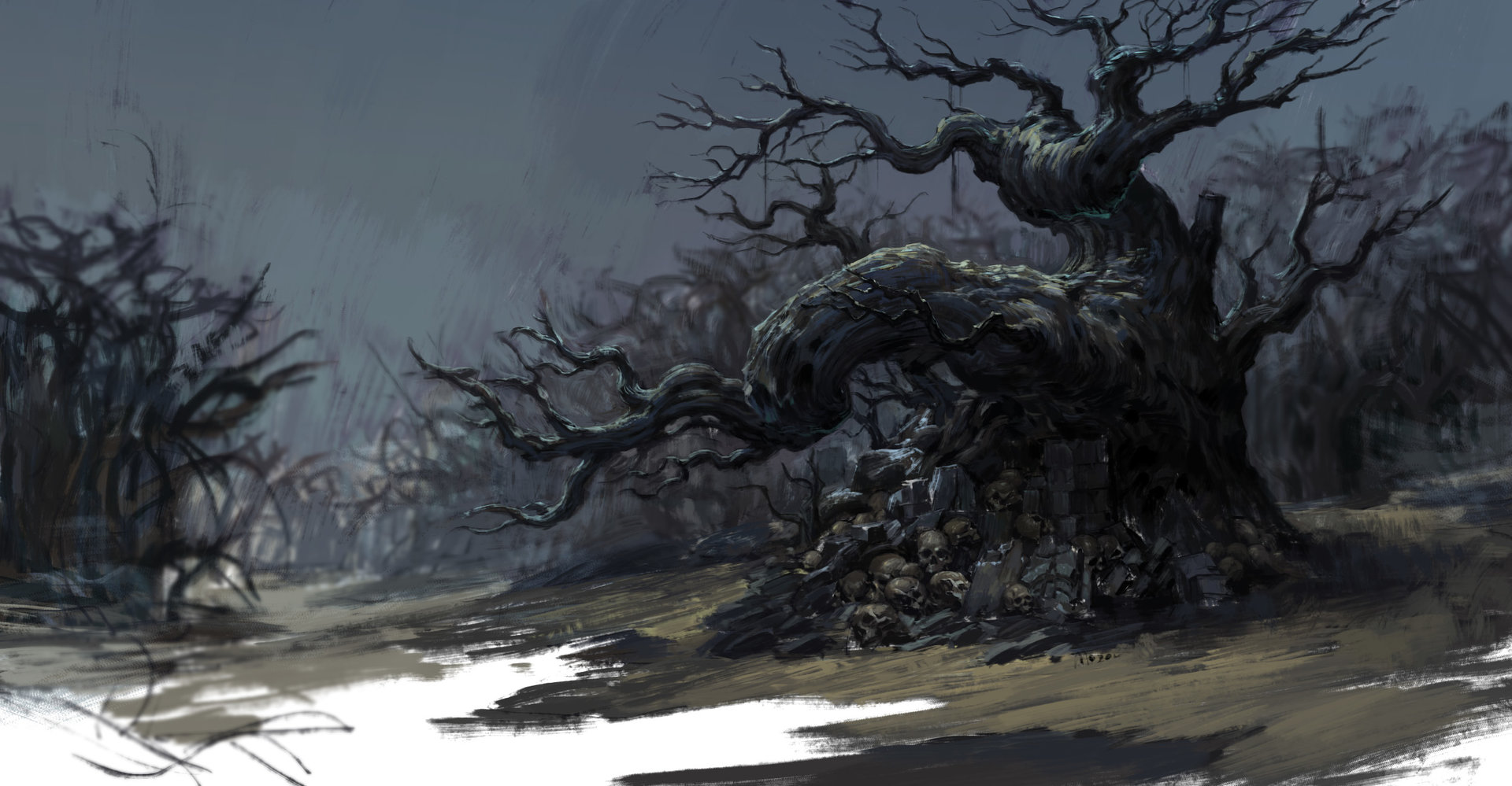 ArtStation - The evil spirit possessed scene concept