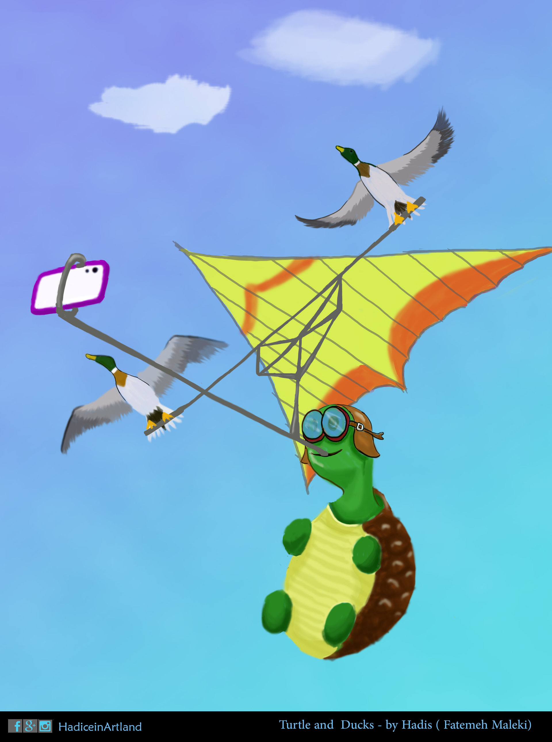 ArtStation - illustration- Turtle and Duck