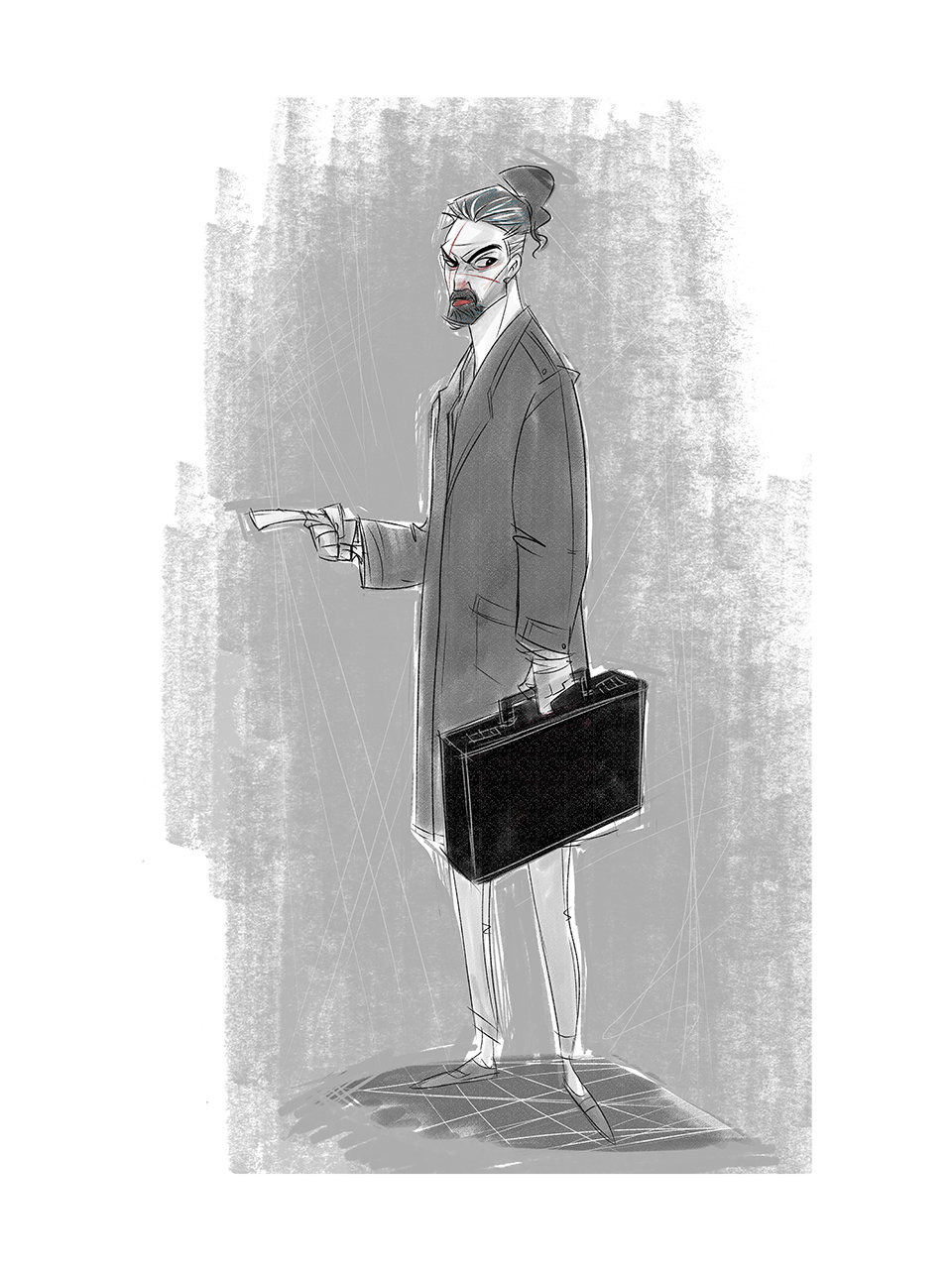 ArtStation - Character Design - Hitman on His Way 2 Work