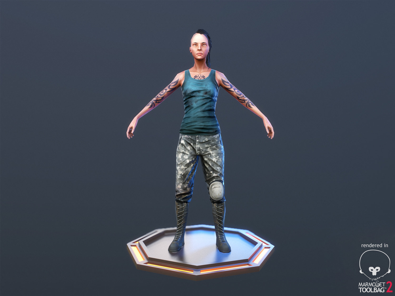 ArtStation - Bully Girl - Super Low Poly Game Character