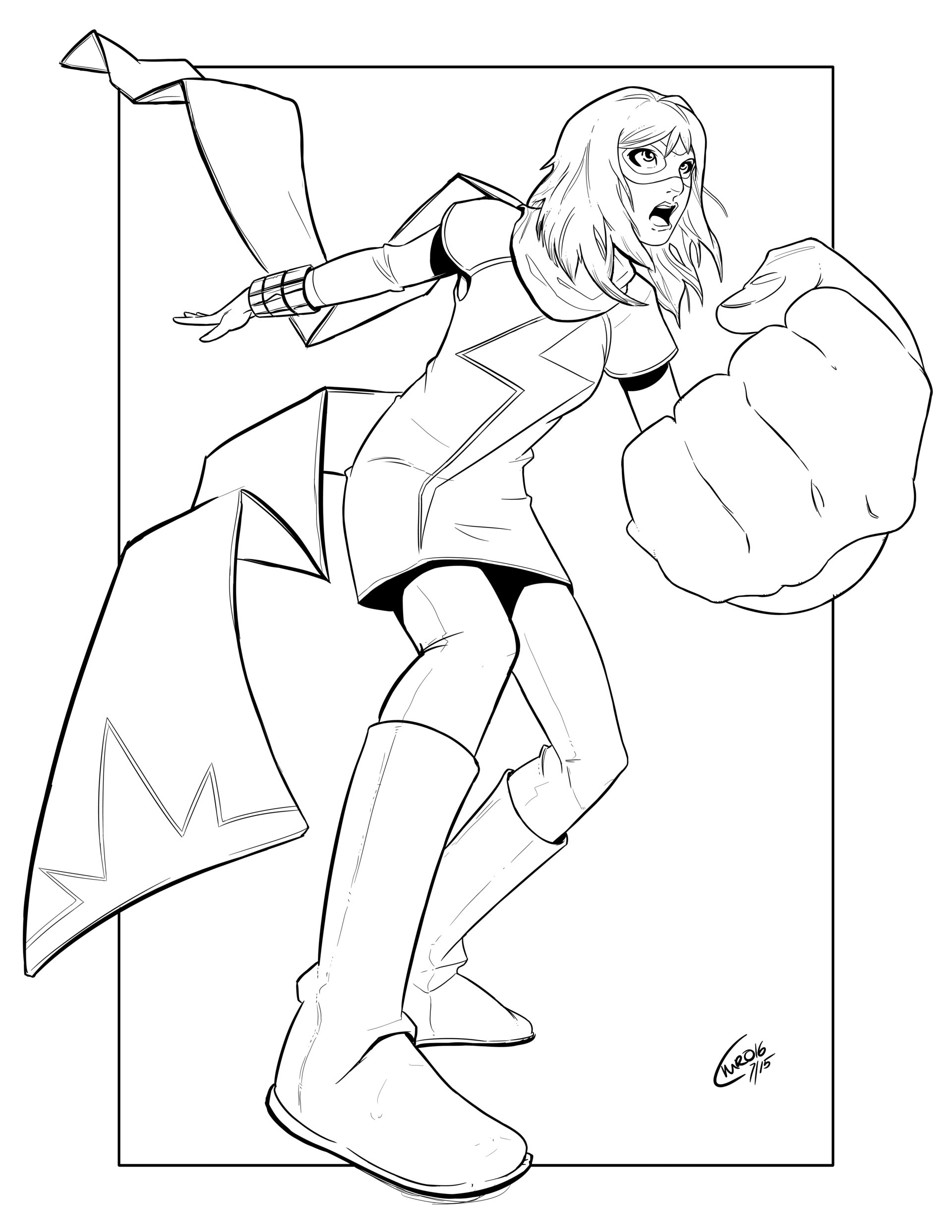 ms marvel coloring sheet