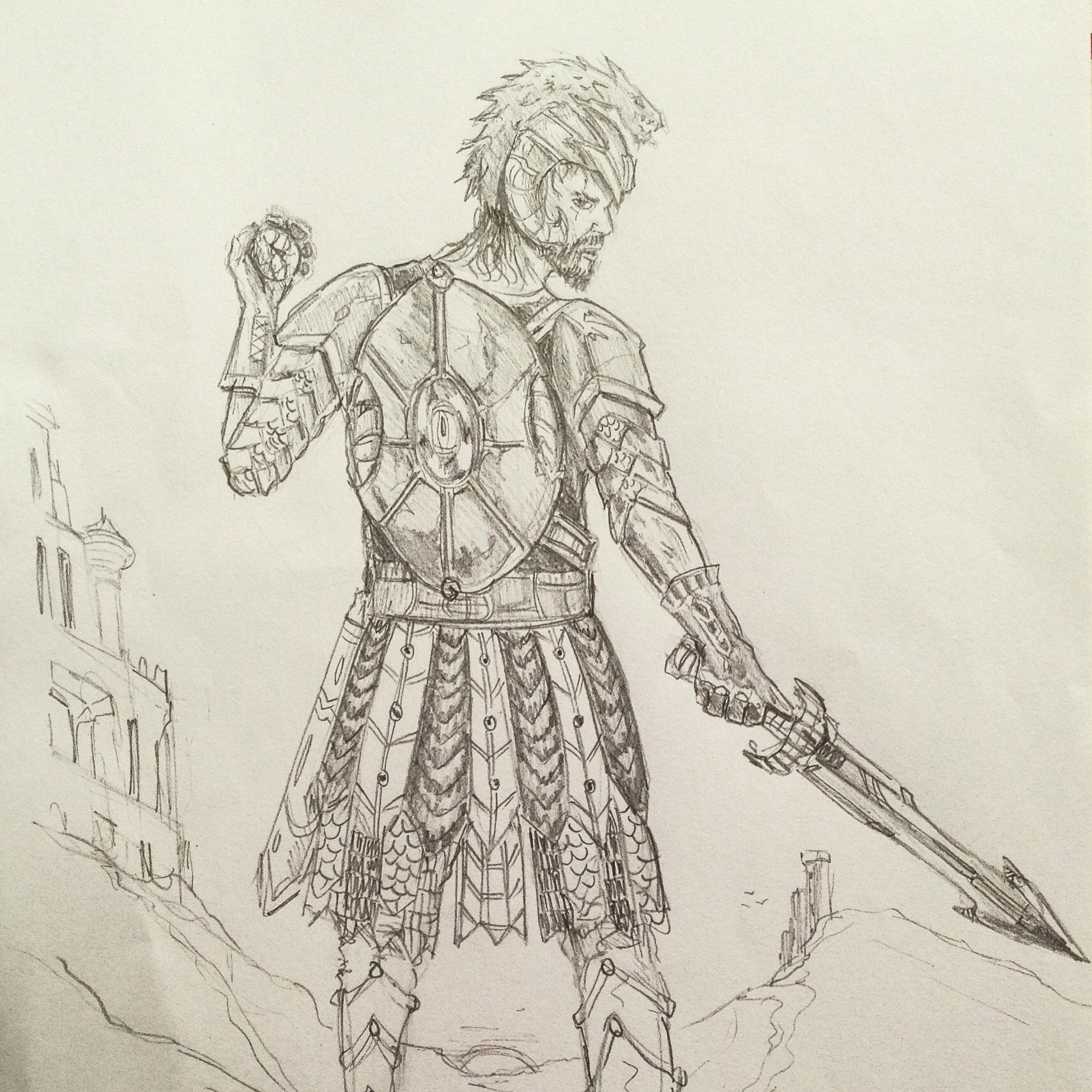 ArtStation - Day 4 - Knight sketch