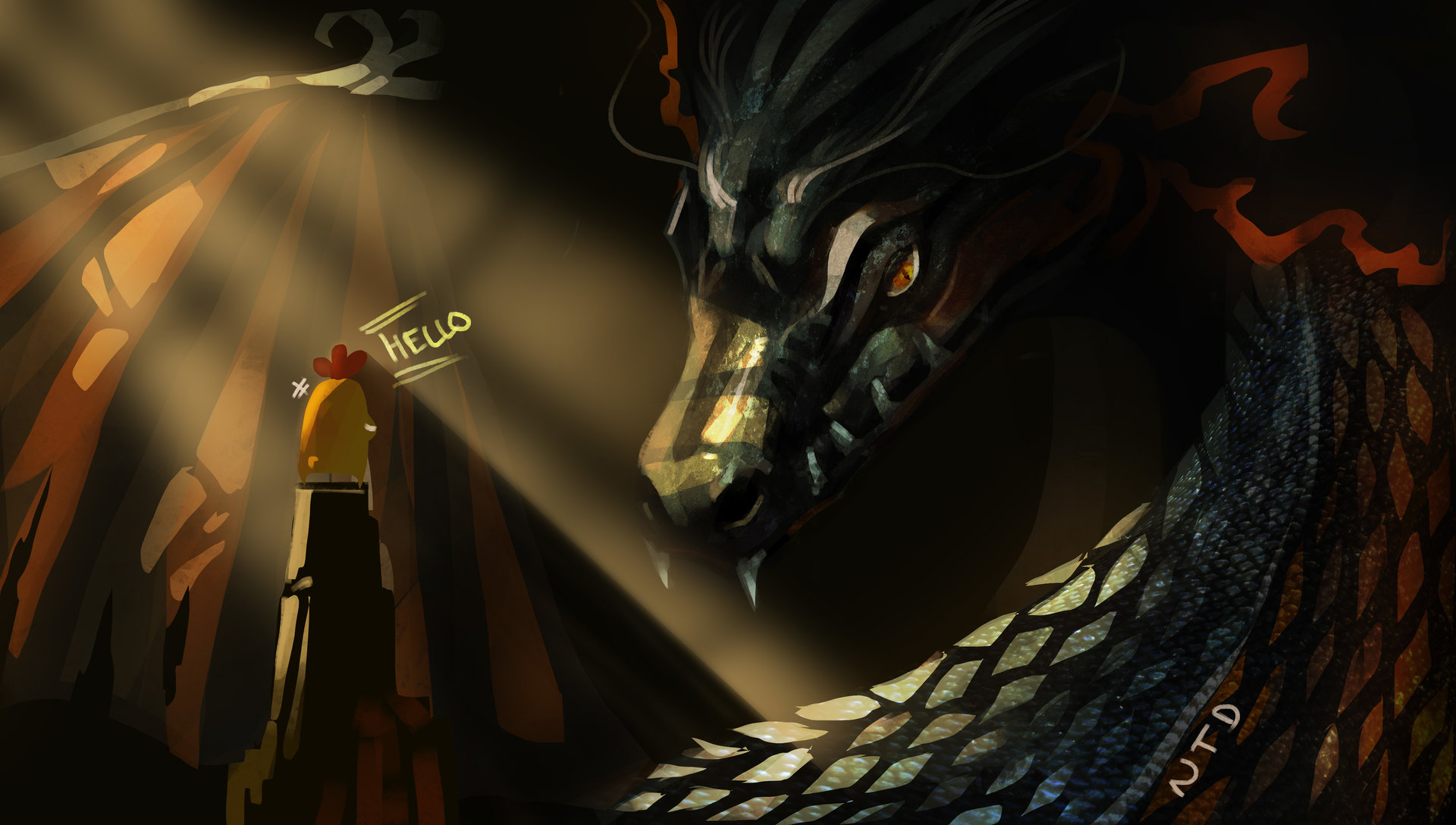 ArtStation - dragon and chicken