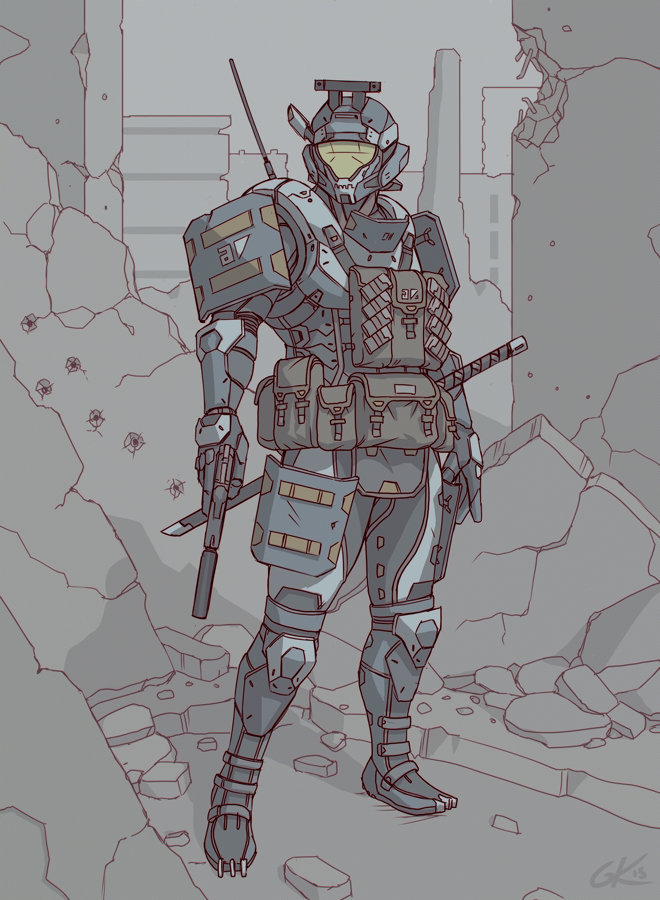 Samurai-Halo-Cat by Gilles Ketting : r/armoredwomen