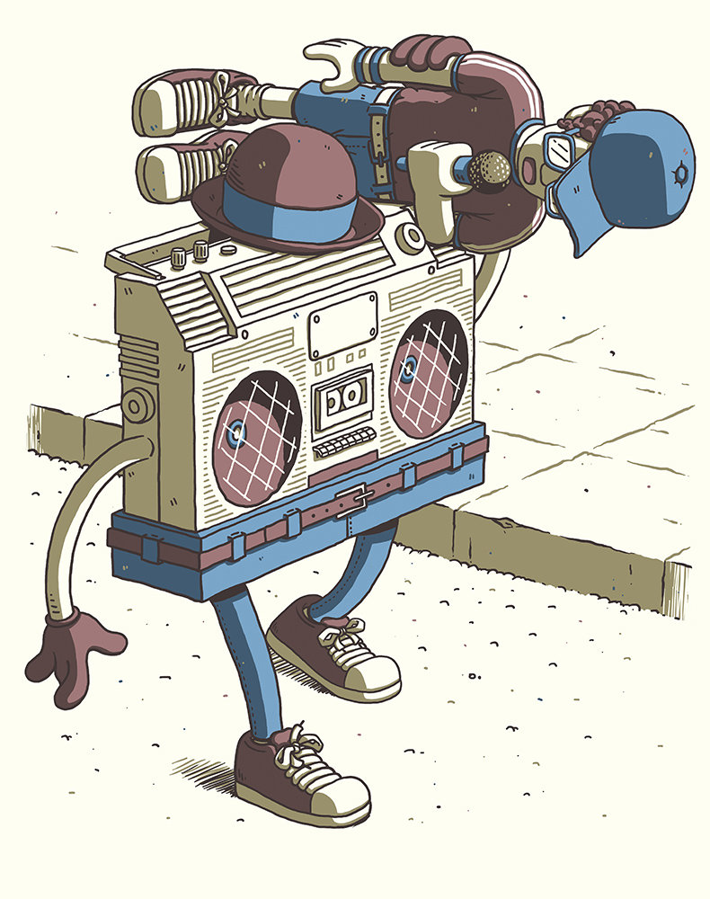 boombox drawing reference