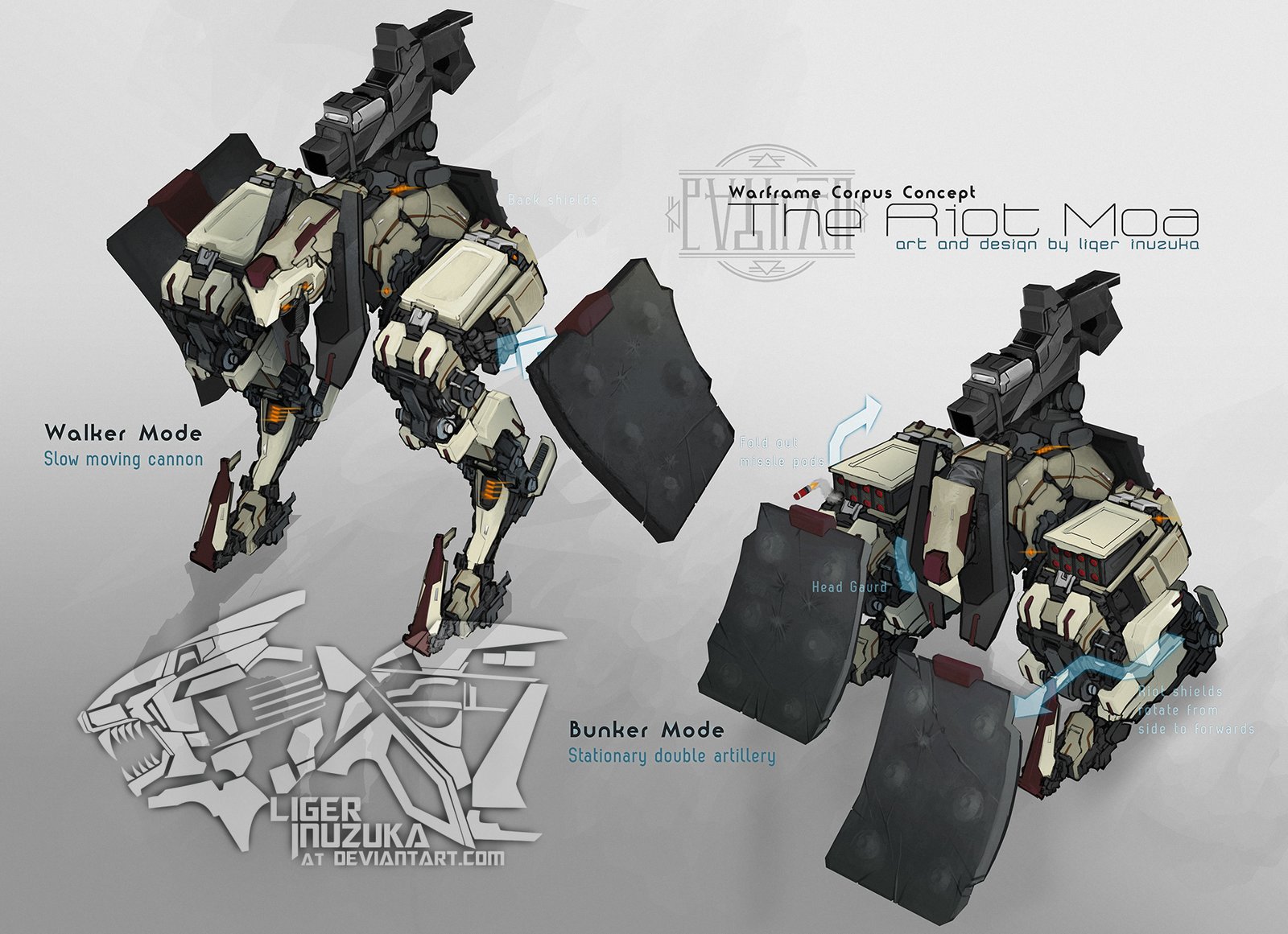 Liger Inuzuka - Warframe: Riot Moa Concept Art