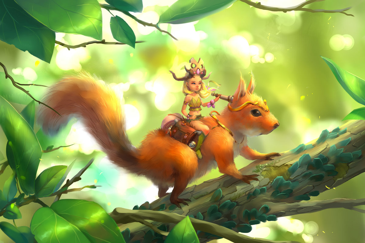 ArtStation - Girl on the squirrel - SUPER speedpaint Full HD