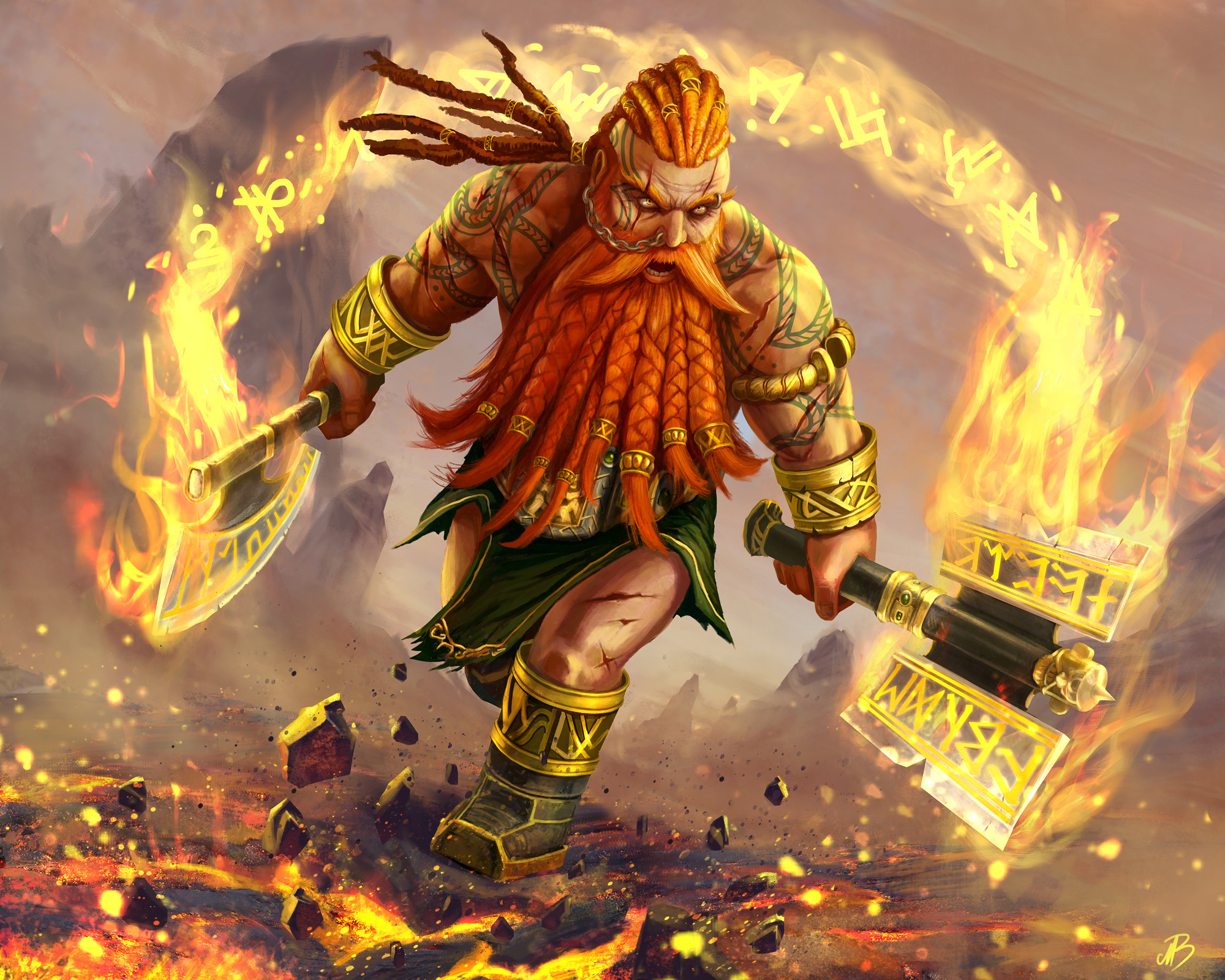 Fire Dwarf by Marina Beldiman : r/ImaginaryWarriors