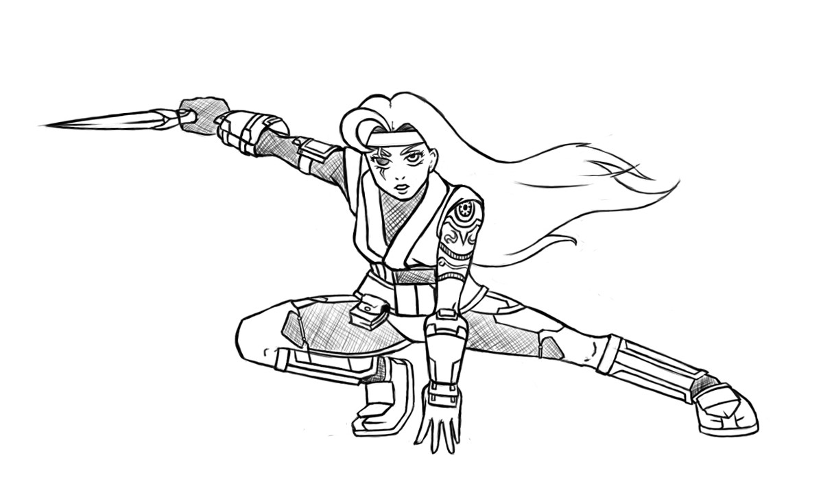 how to draw ninja poses