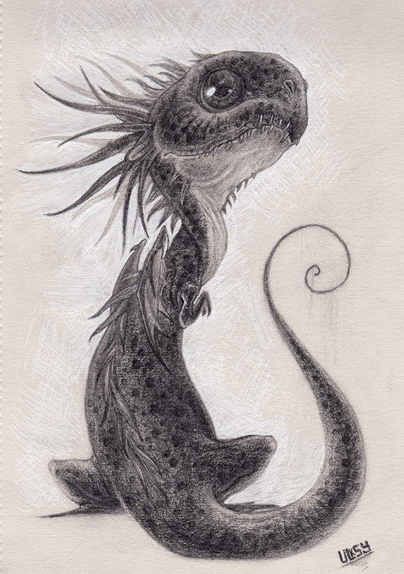 how to draw little dragon