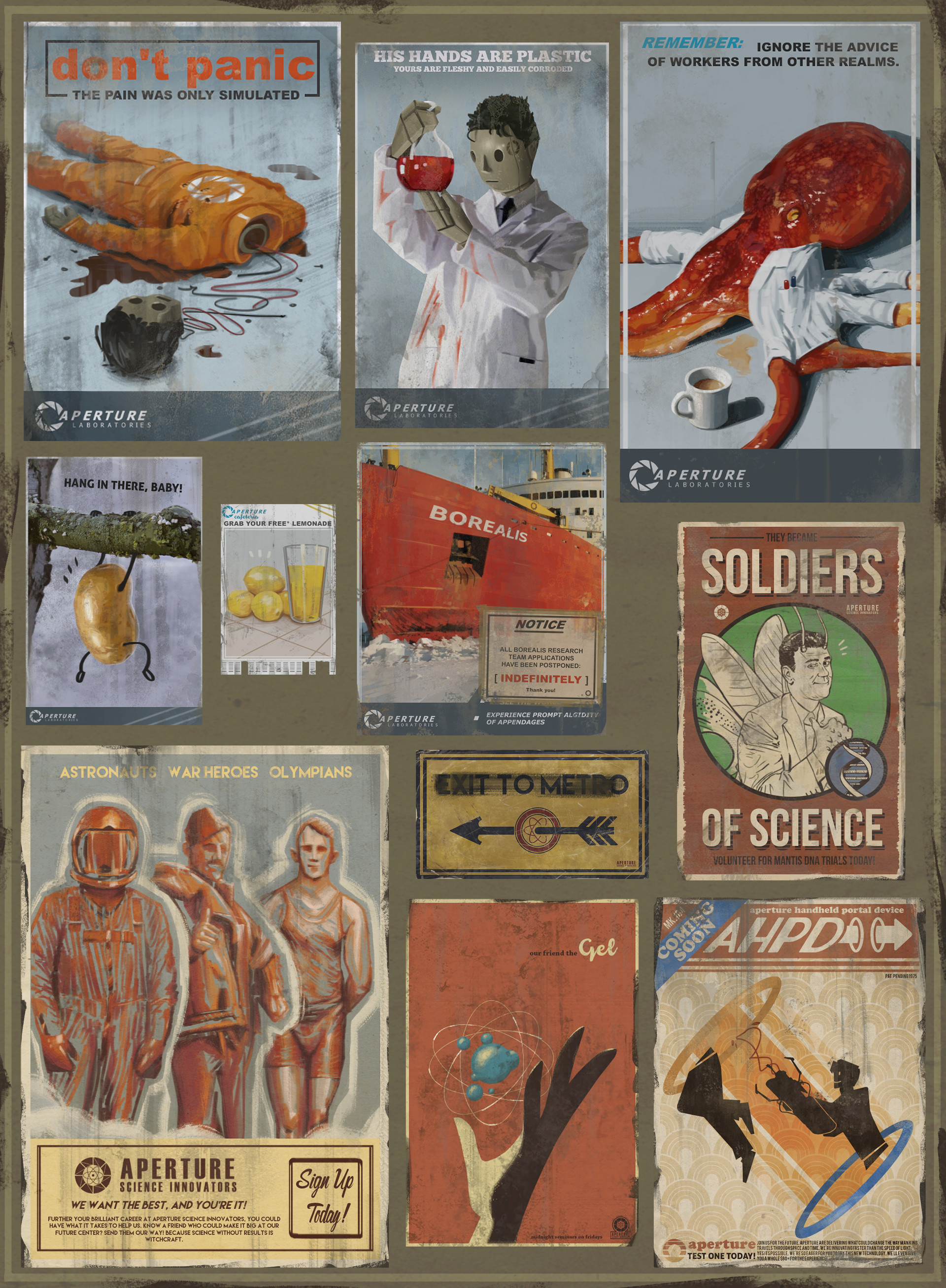 aperture science posters