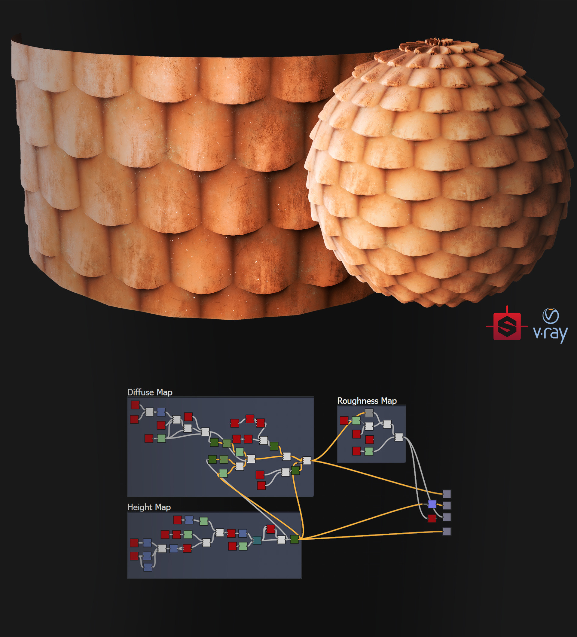 ArtStation - Terracotta Rooftiles - Substance Designer 5