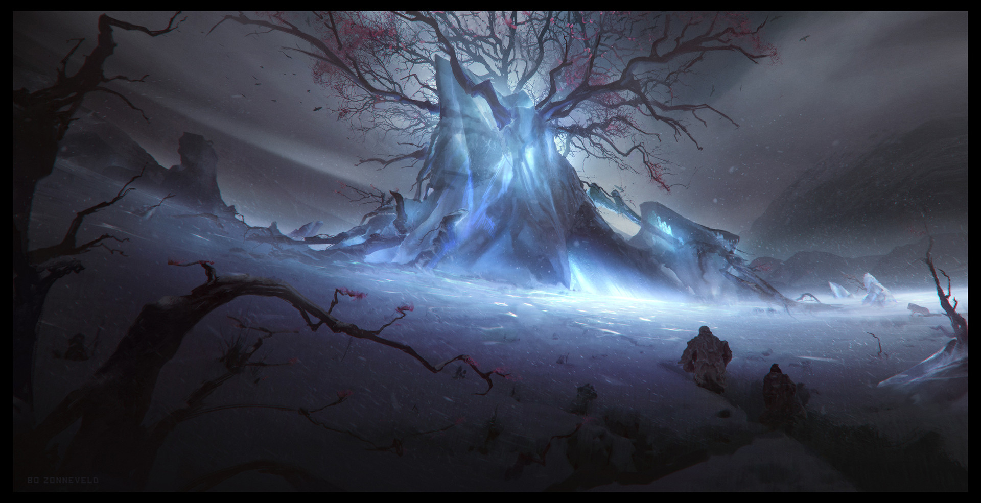 ArtStation - Frozen Weirwood Tree