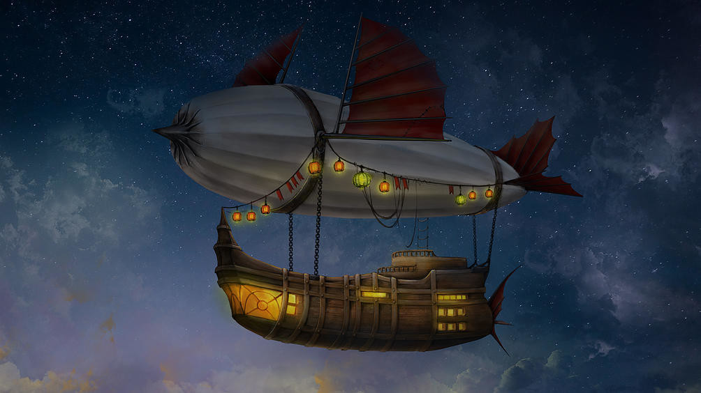 ArtStation - Airship in the night