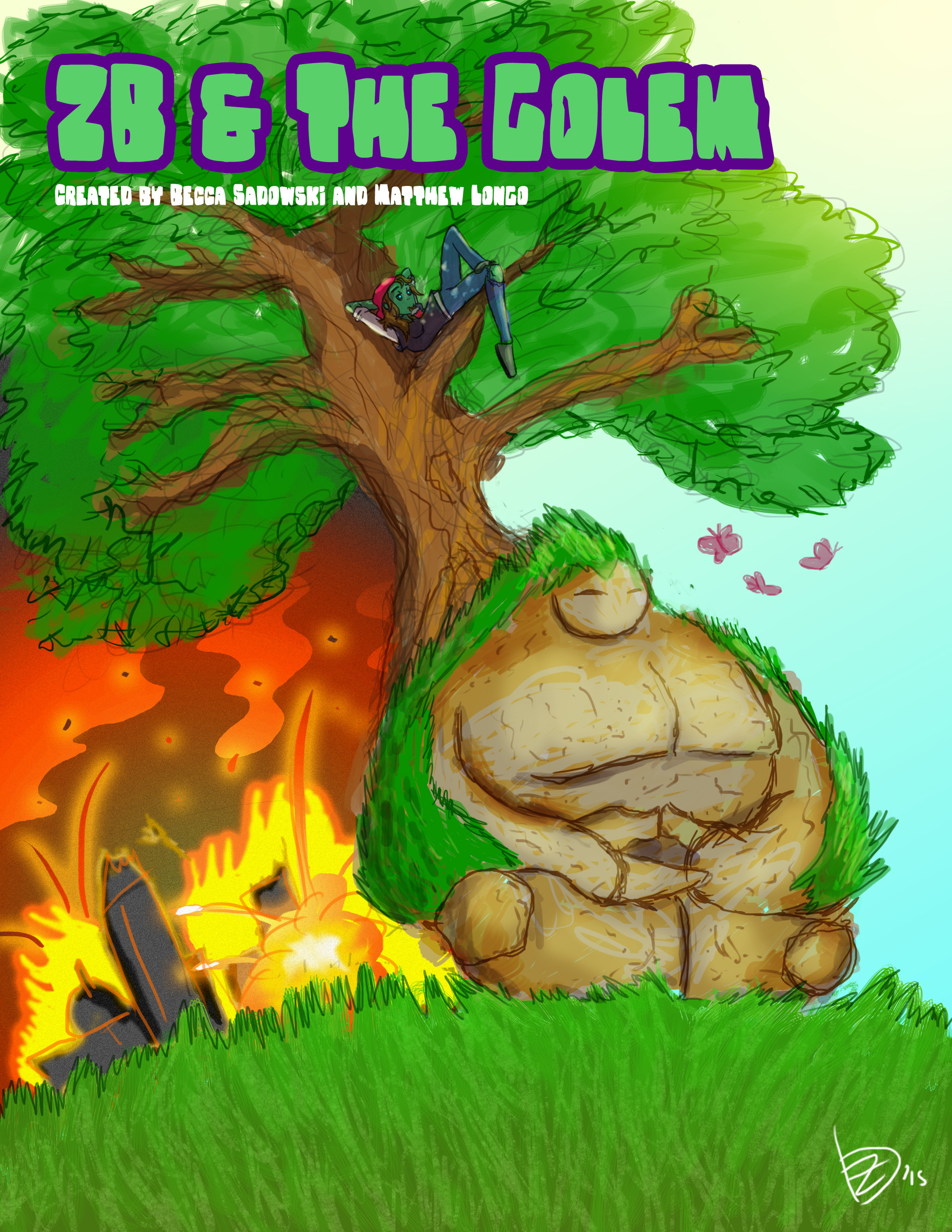 ArtStation - ZB & The Golem: Comic Cover