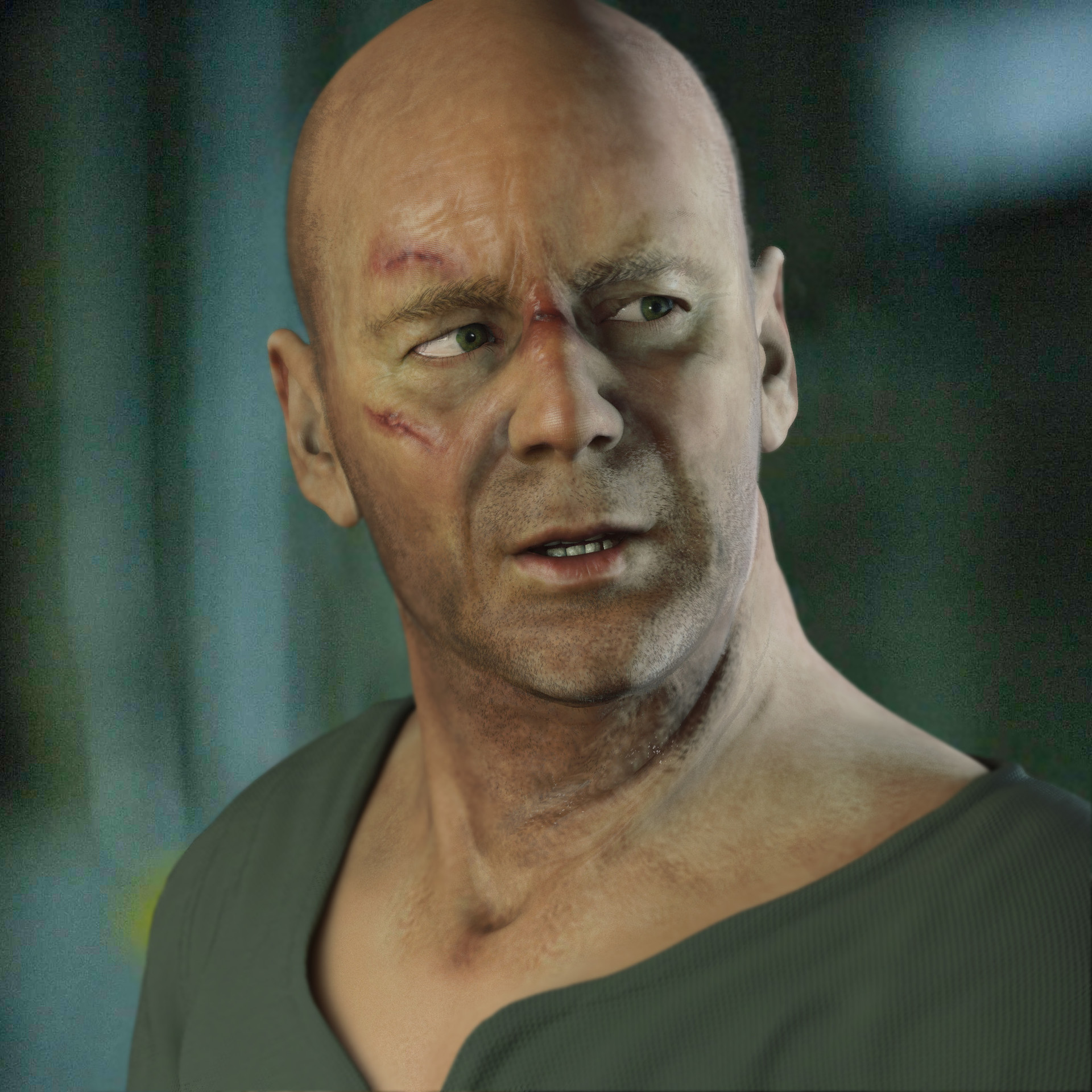 ArtStation - Bruce Willis Portrait