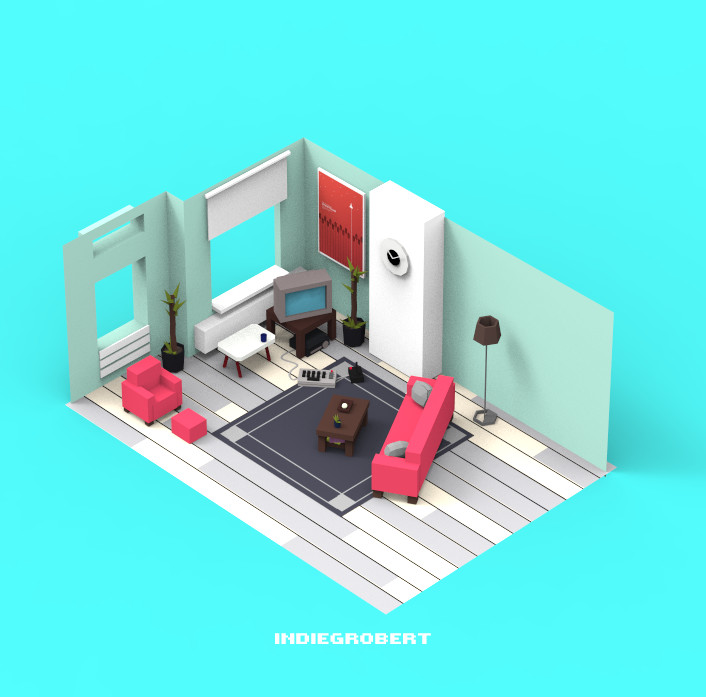ArtStation - Isometric room2