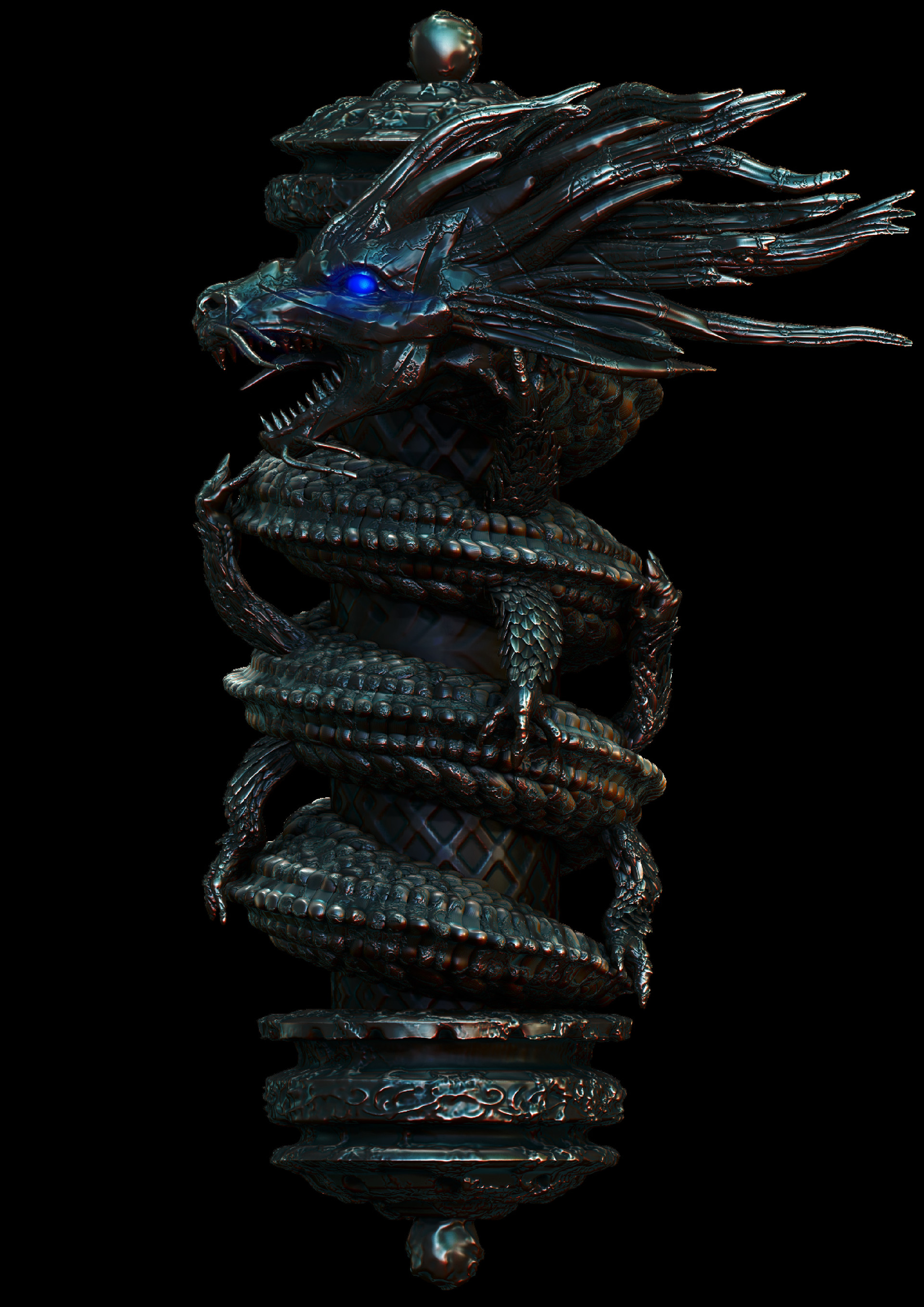 ArtStation - Dragon scroll sculpt practice