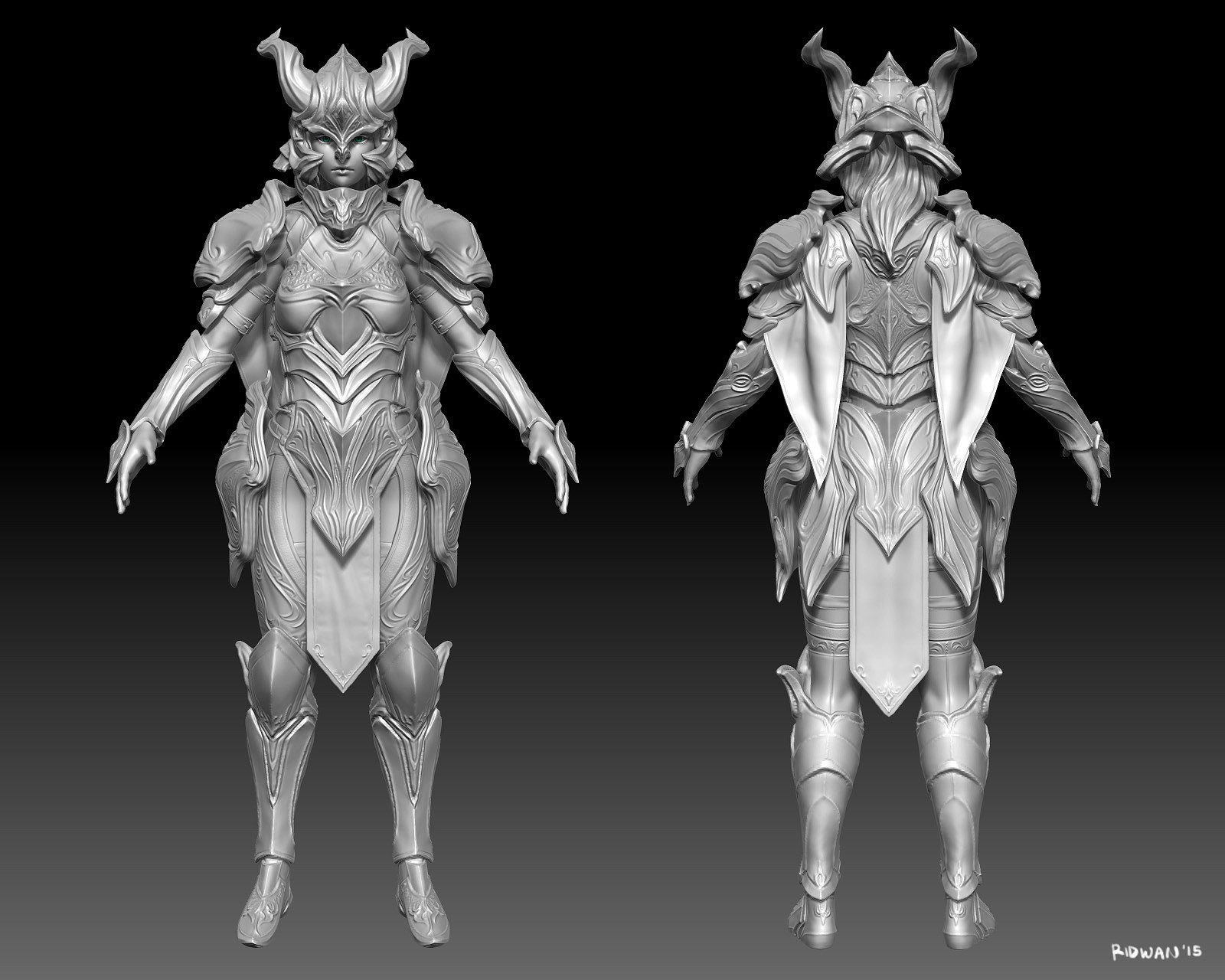 Ridwan Chandra - MeganeRid - Female Knight WIP 2