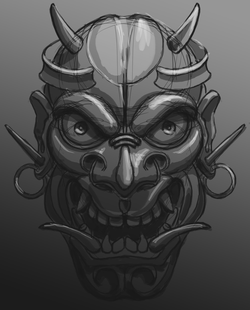 Máté Lukács - Evil painted samurai mask