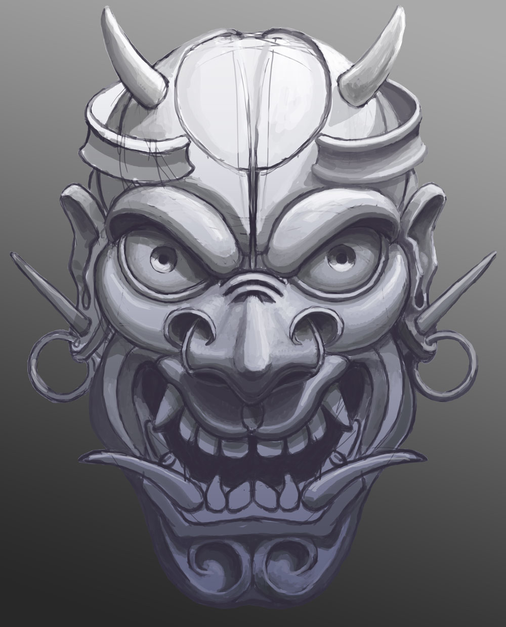 Máté Lukács - Evil painted samurai mask