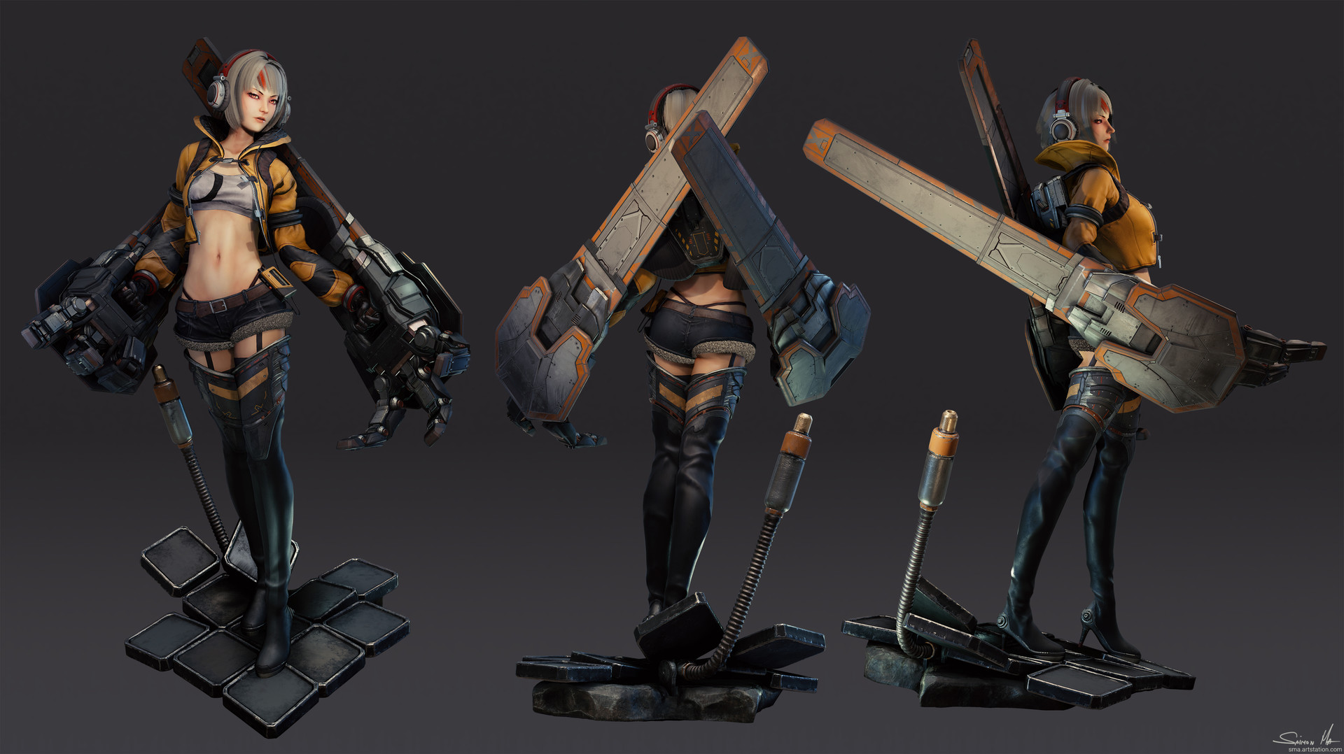 Saimon Ma - Girl with robo arms - model