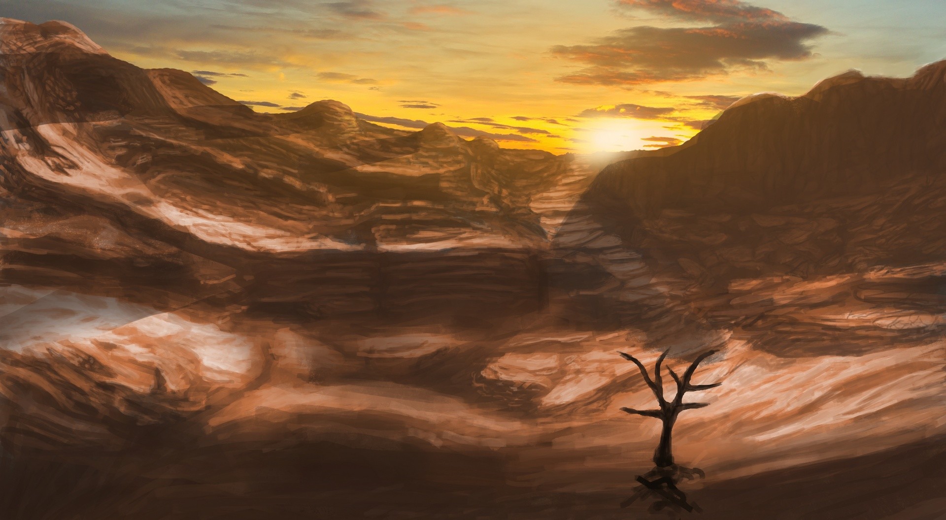 ArtStation - Desert Environment Painting