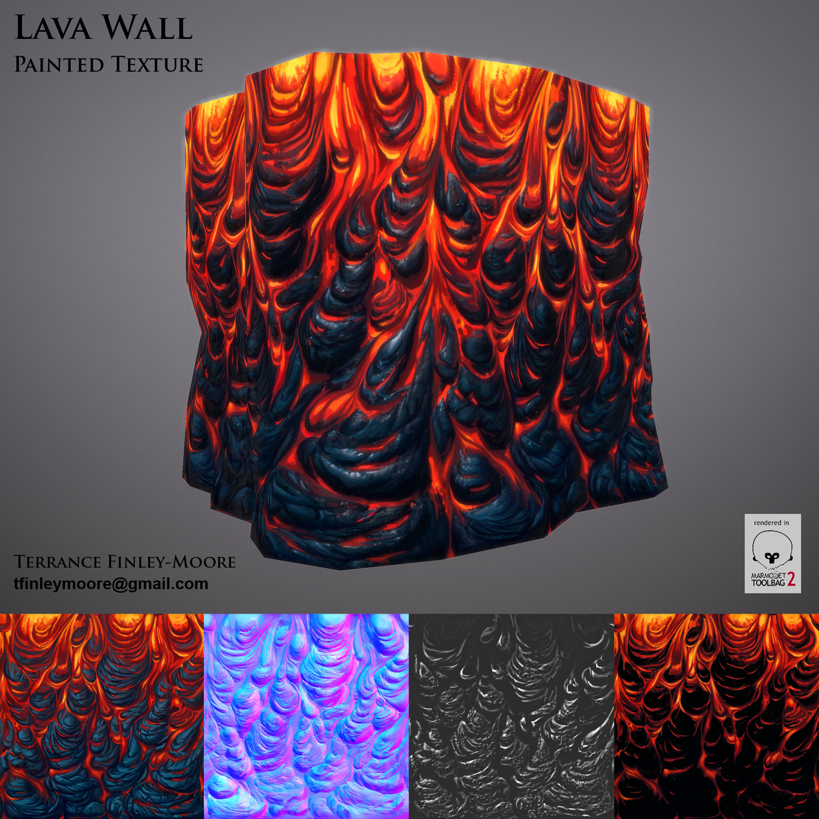 ArtStation - Hand Painted Lava Wall Texure