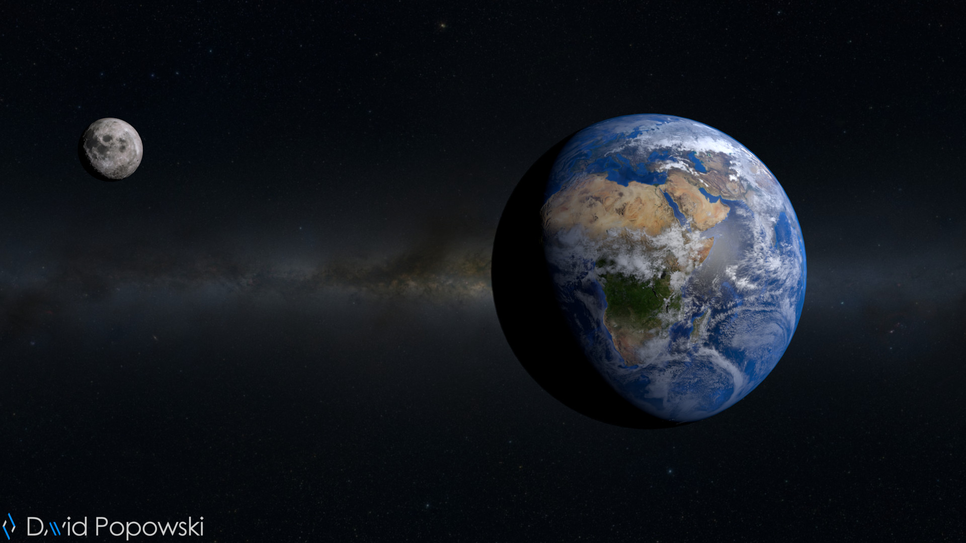 ArtStation - Earth and Moon