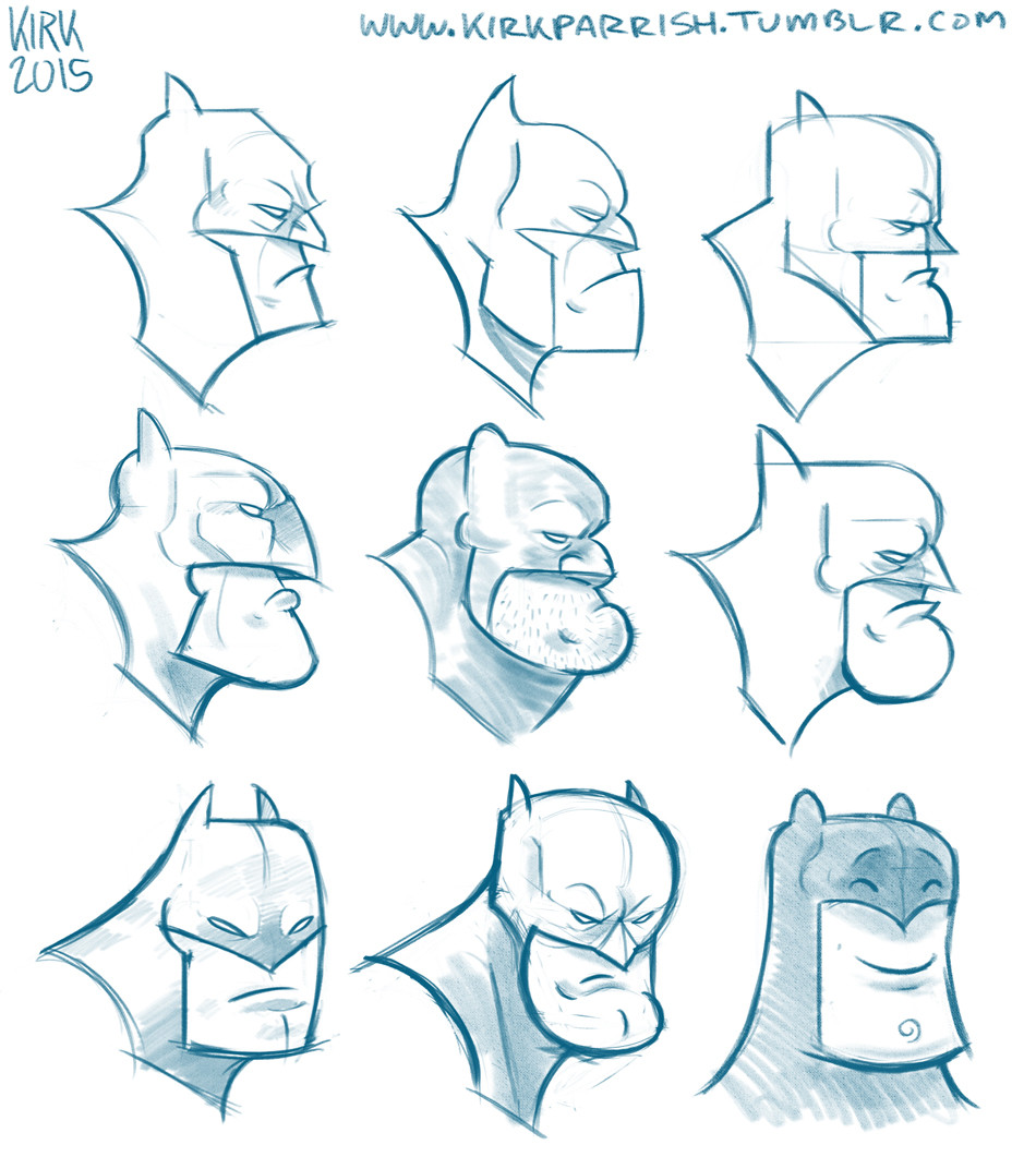 how do you draw batman head