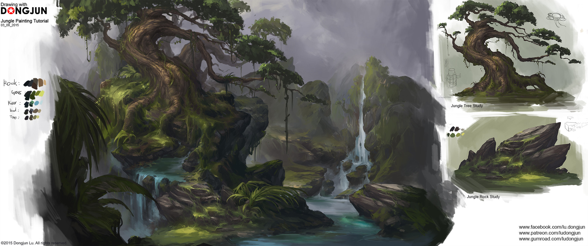 jungle drawing tutorial